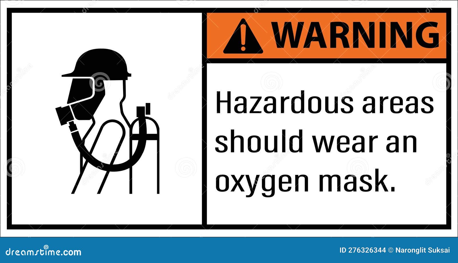 Hazardous Areas Should Wear an Oxygen Mask. Label Warning Stock Vector ...