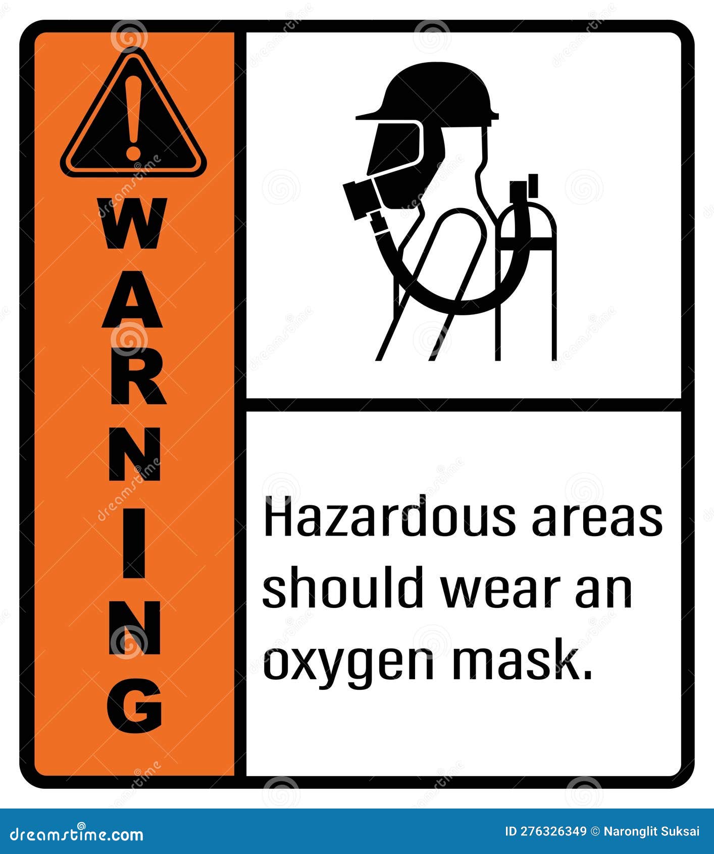 Hazardous Areas Should Wear an Oxygen Mask. Label Warning Stock Vector ...