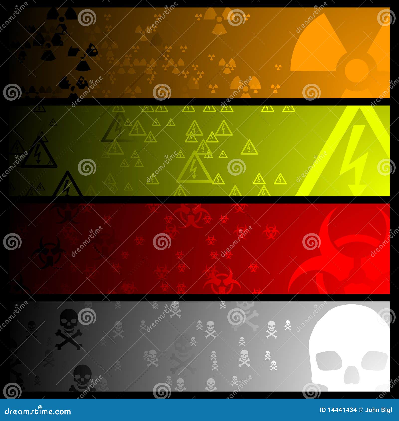 Hazardous banners stock vector. Illustration of orange - 14441434