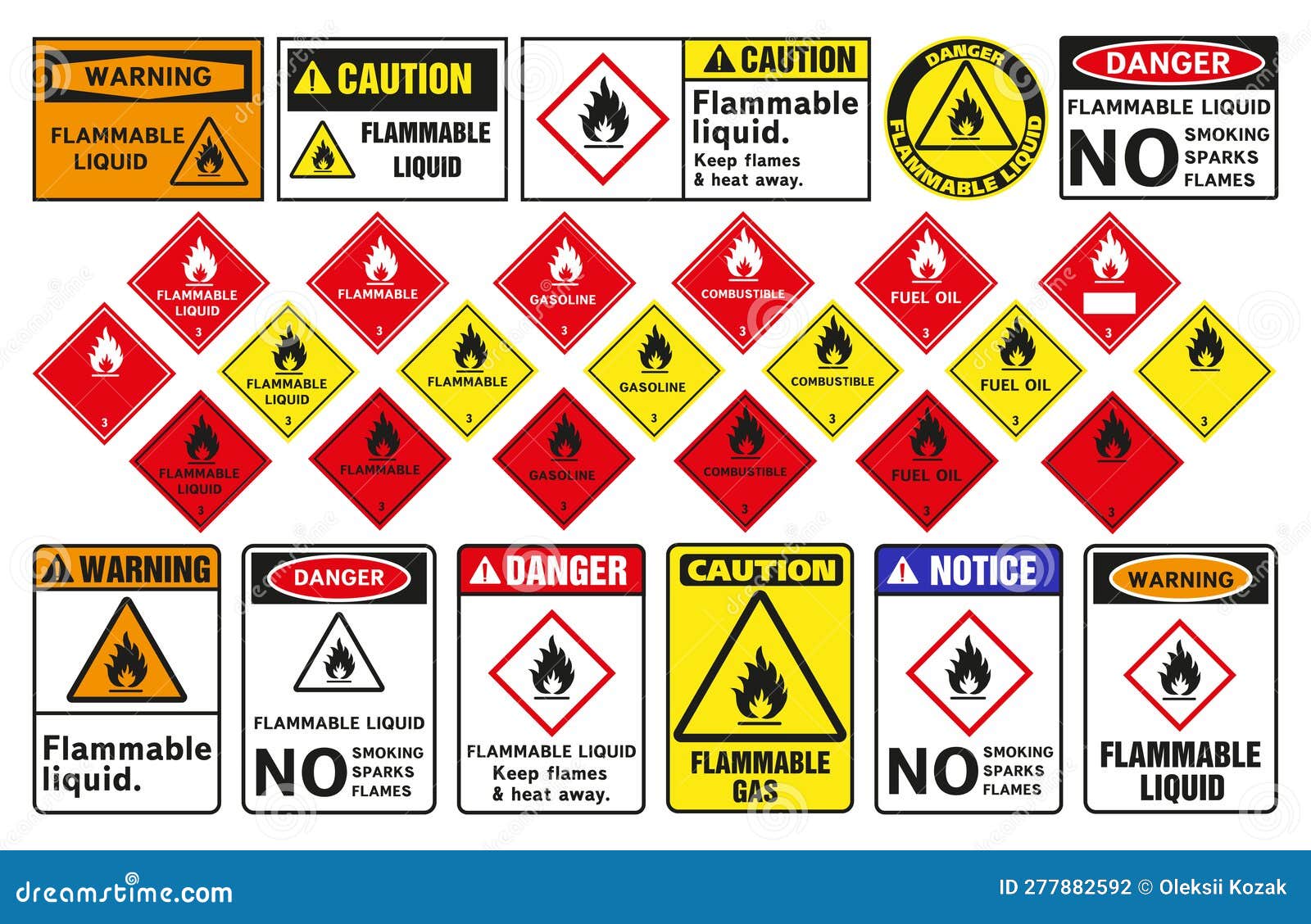Hazardous Combustible Materials Label Stock Vector - Illustration of ...