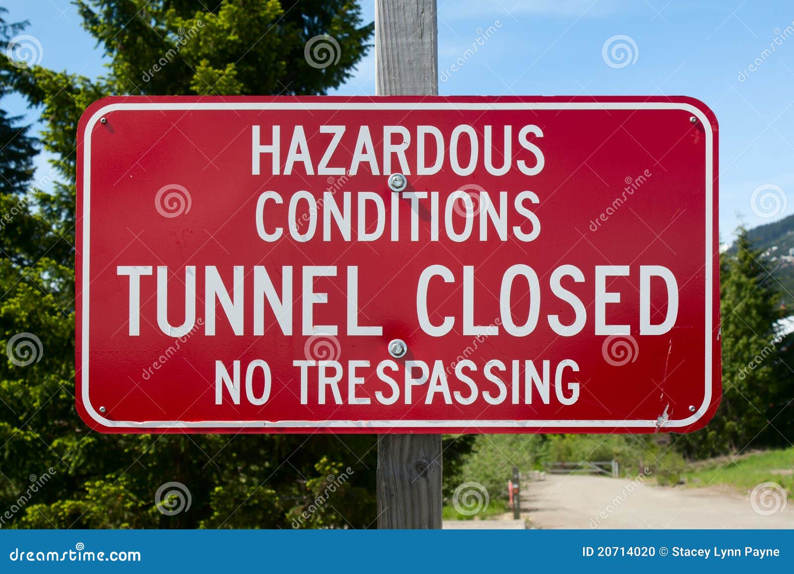 Hazardous Conditions Sign stock photo. Image of blockage - 20714020