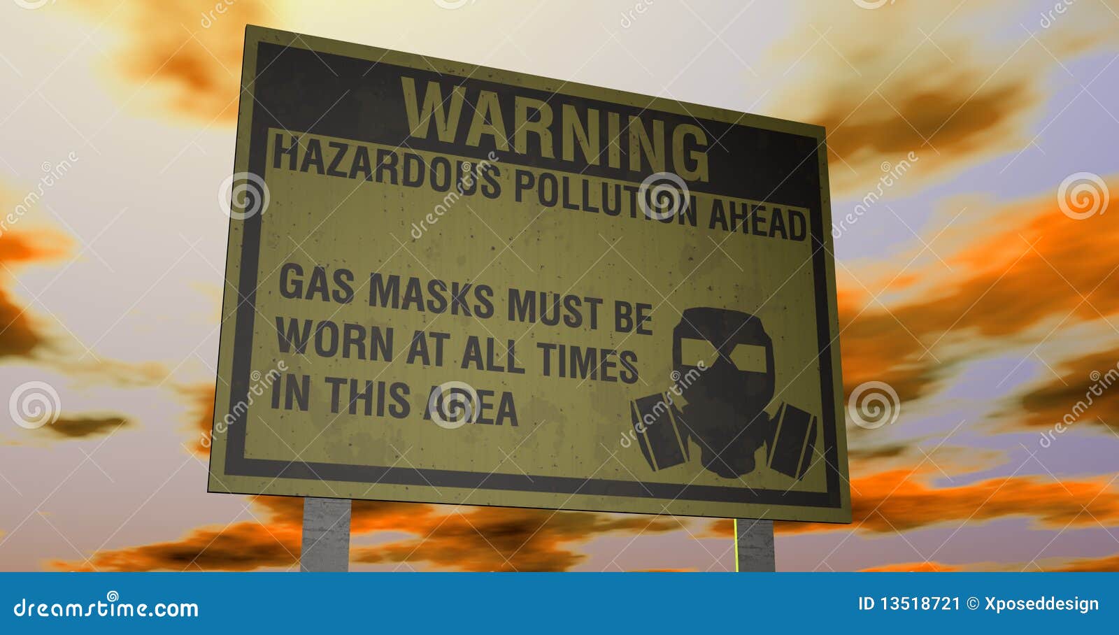 Hazardous Pollution Warning Stock Illustration - Illustration of ...