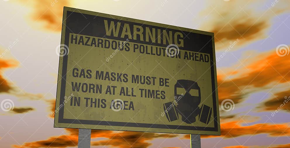 Hazardous Pollution Warning Stock Illustration - Illustration of ...