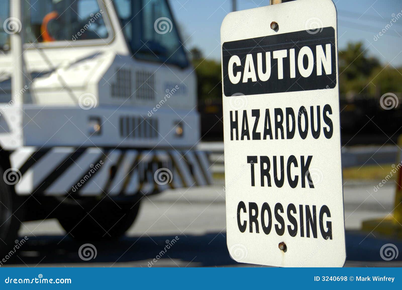 Hazardous Truck Crossing stock photo. Image of industrial - 3240698