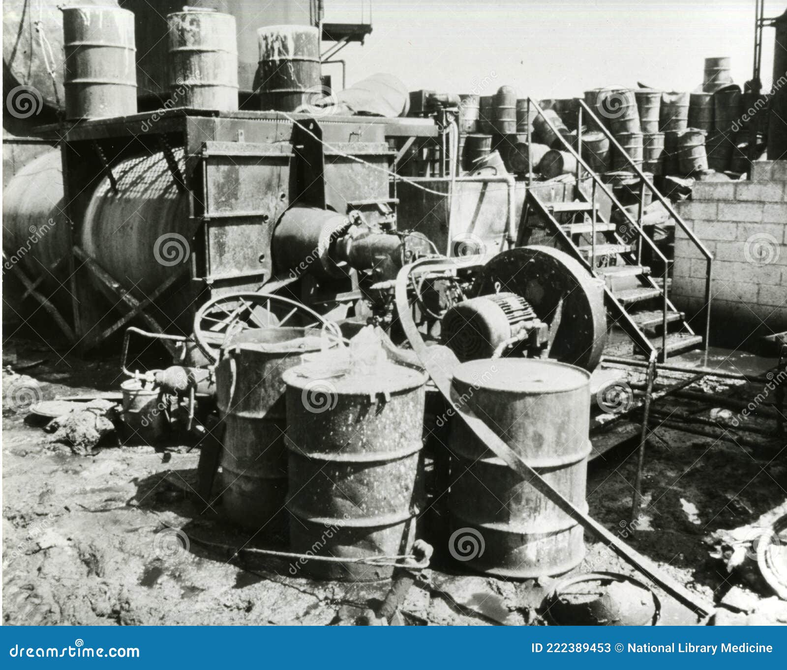 Hazardous Waste In Leaking And Dented Metal Containers Picture. Image ...