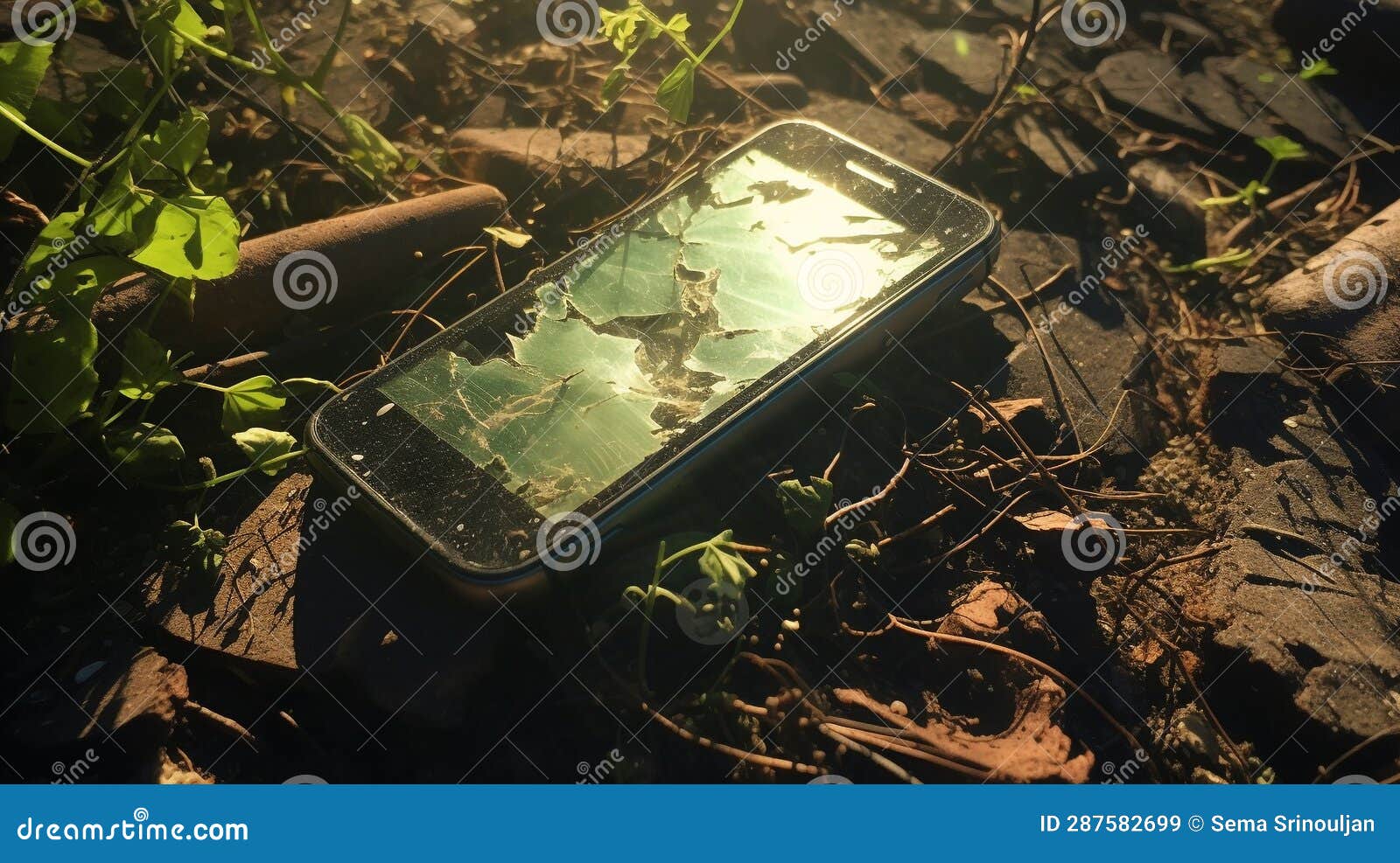 Hazardous Waste Mobile Phones are Discarded in Nature. - Generative Ai ...