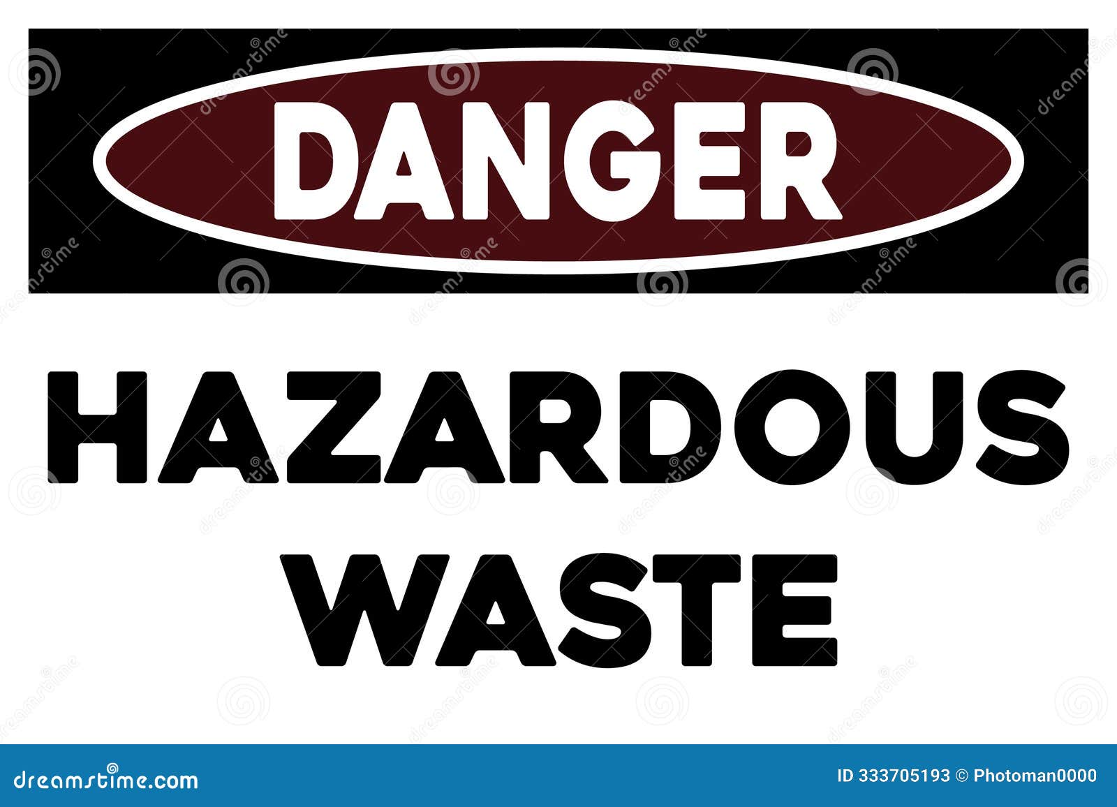 Hazardous Waste Warning Sign Stock Vector - Illustration of white ...