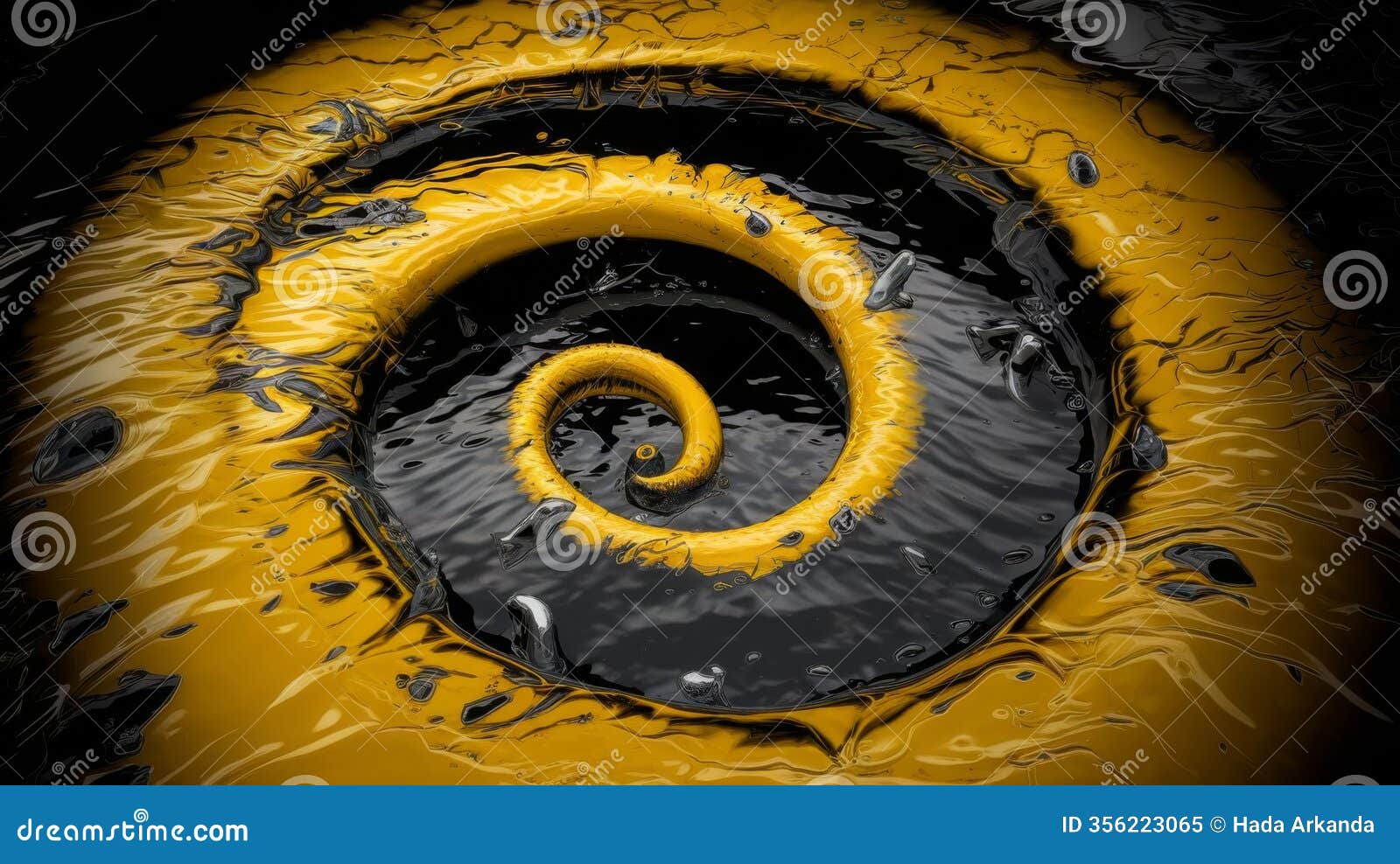 Hazardous Whirlpool Effect in Bold Black and Yellow Stock Illustration ...