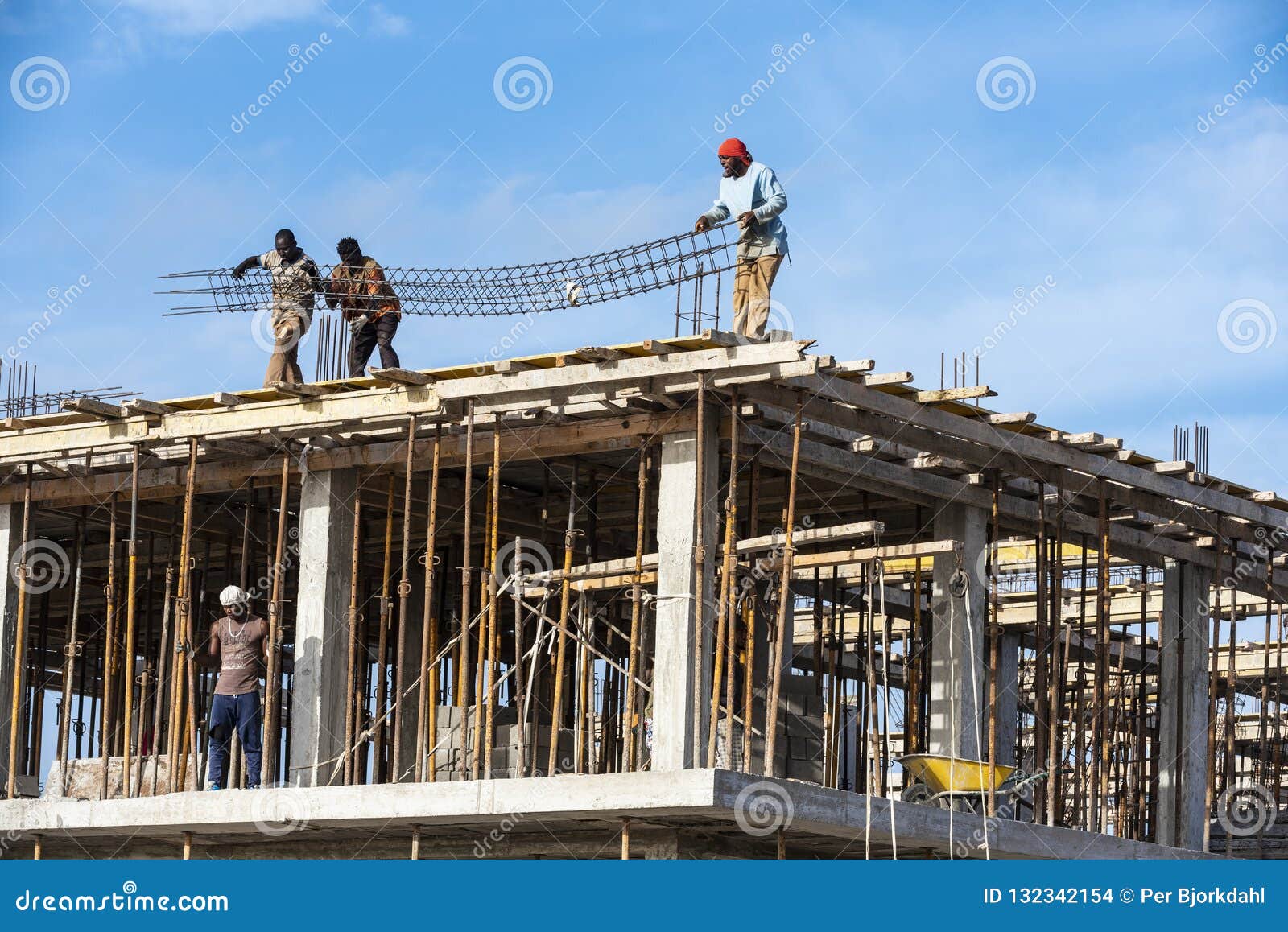 Hazardous Work at Construction Site Cape Verde Editorial Stock Image ...