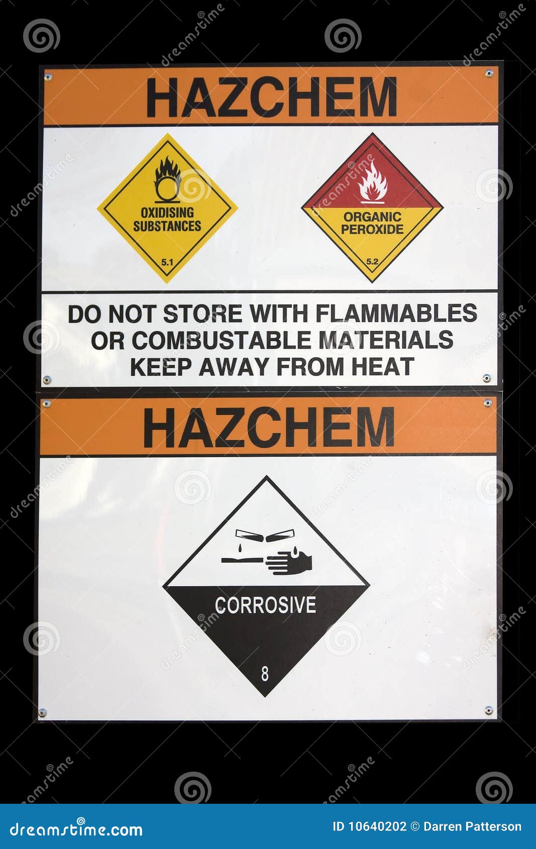 Hazchem sign stock photo. Image of industry, toxic, danger - 10640202