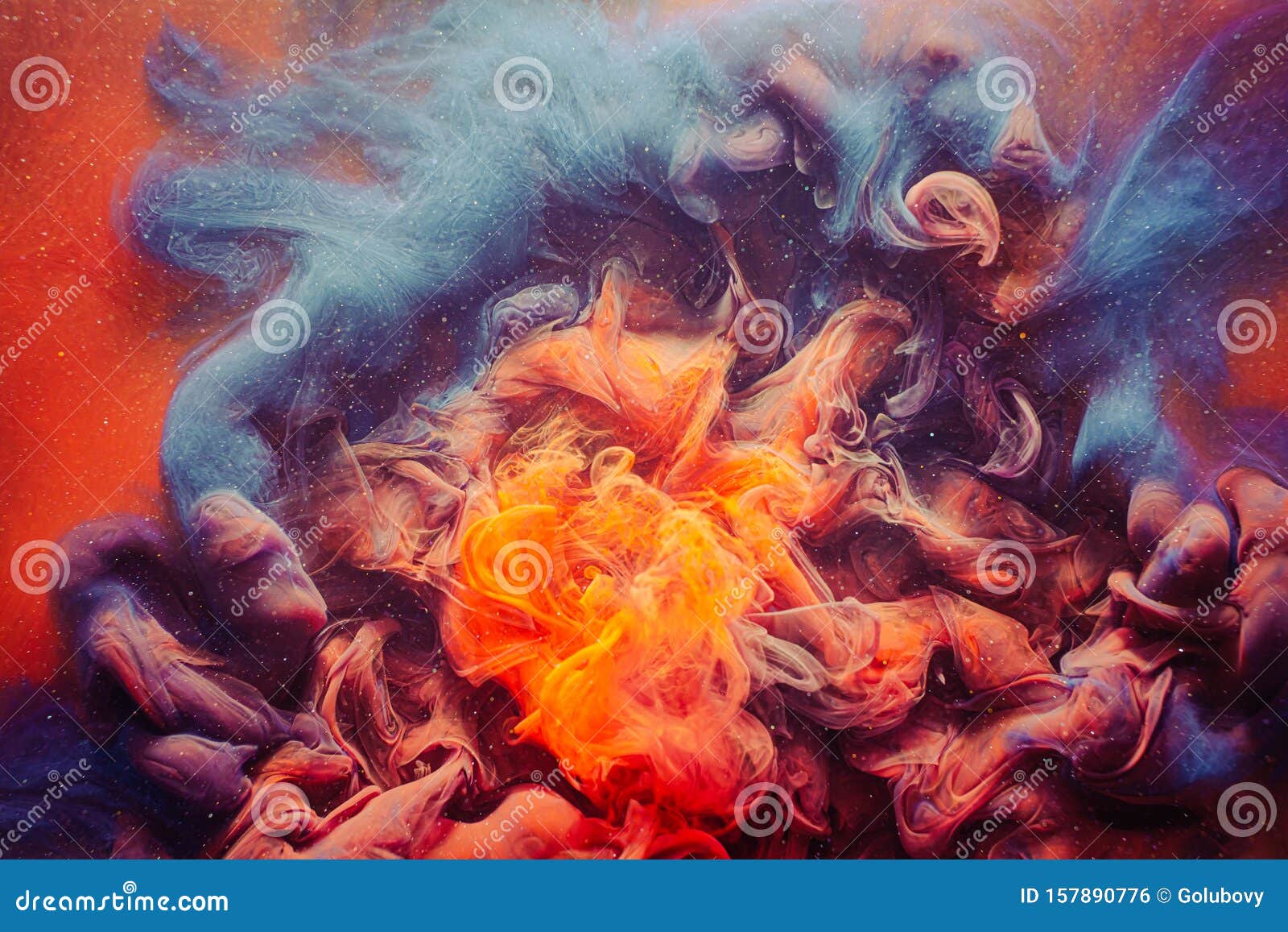 Haze Background Magic Fire Flames Orange Blue Stock Photo - Image of ...