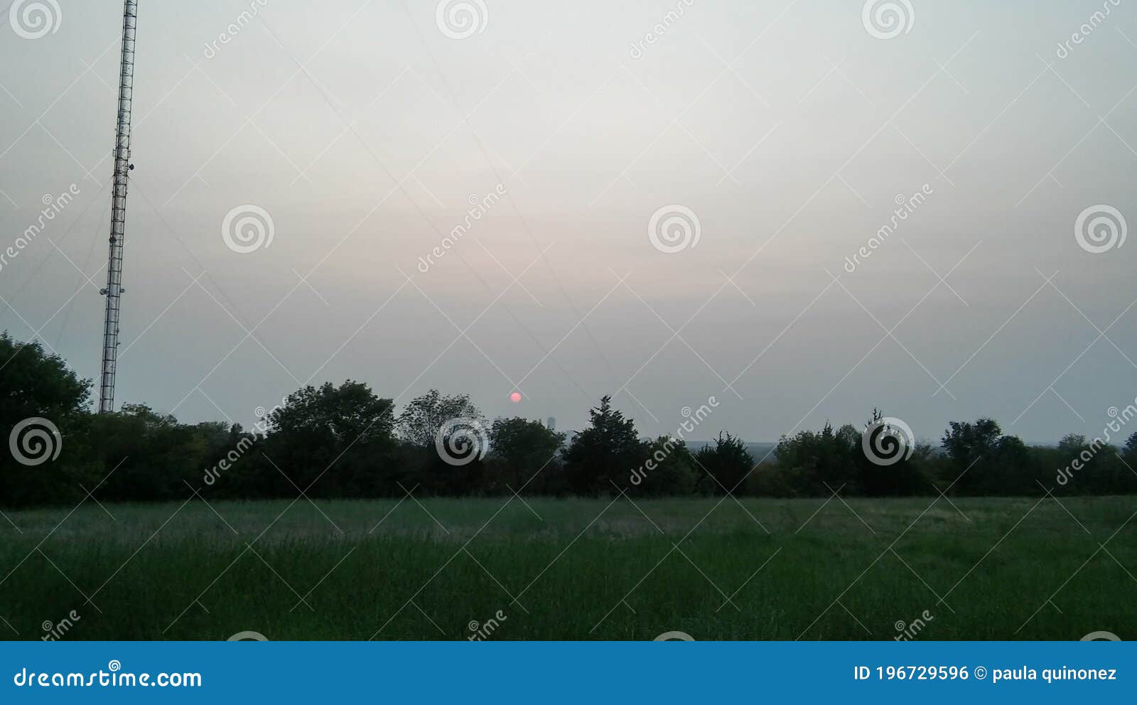 Hazed Skies and the Red Sun Stock Photo - Image of skies, hazed: 196729596