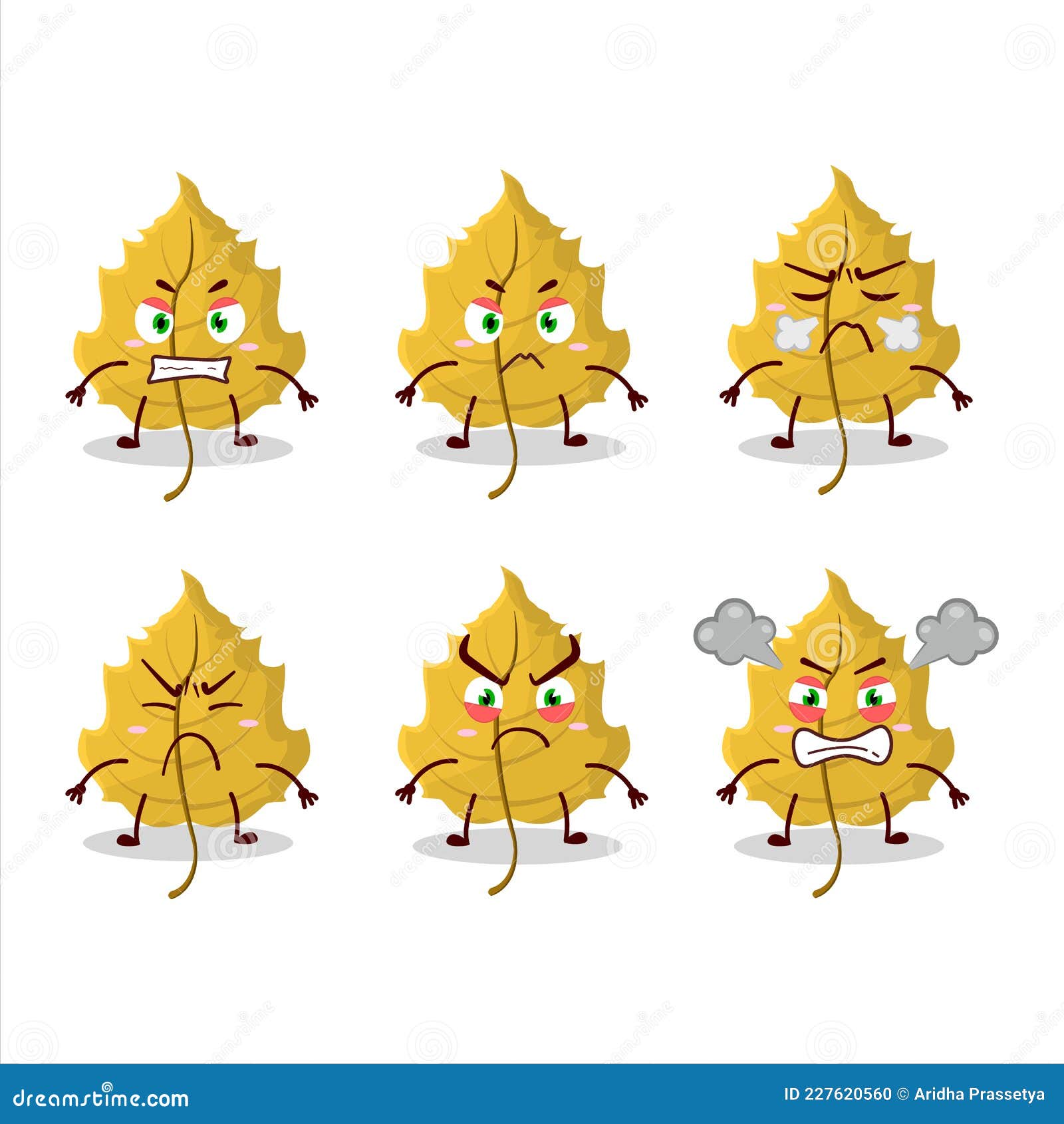 Angry Oak Leaf Cartoon Stock Illustration | CartoonDealer.com #44144932