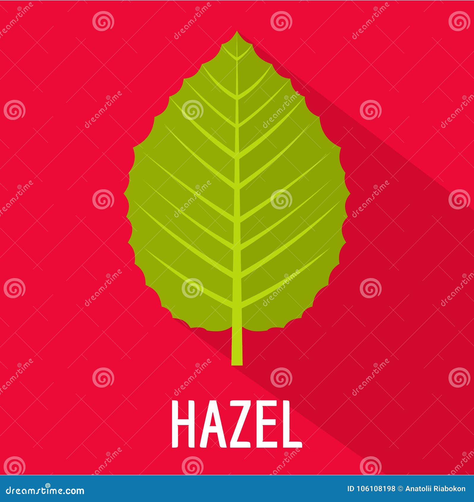 Hazel Leaf Icon, Flat Style Stock Vector - Illustration of flat ...