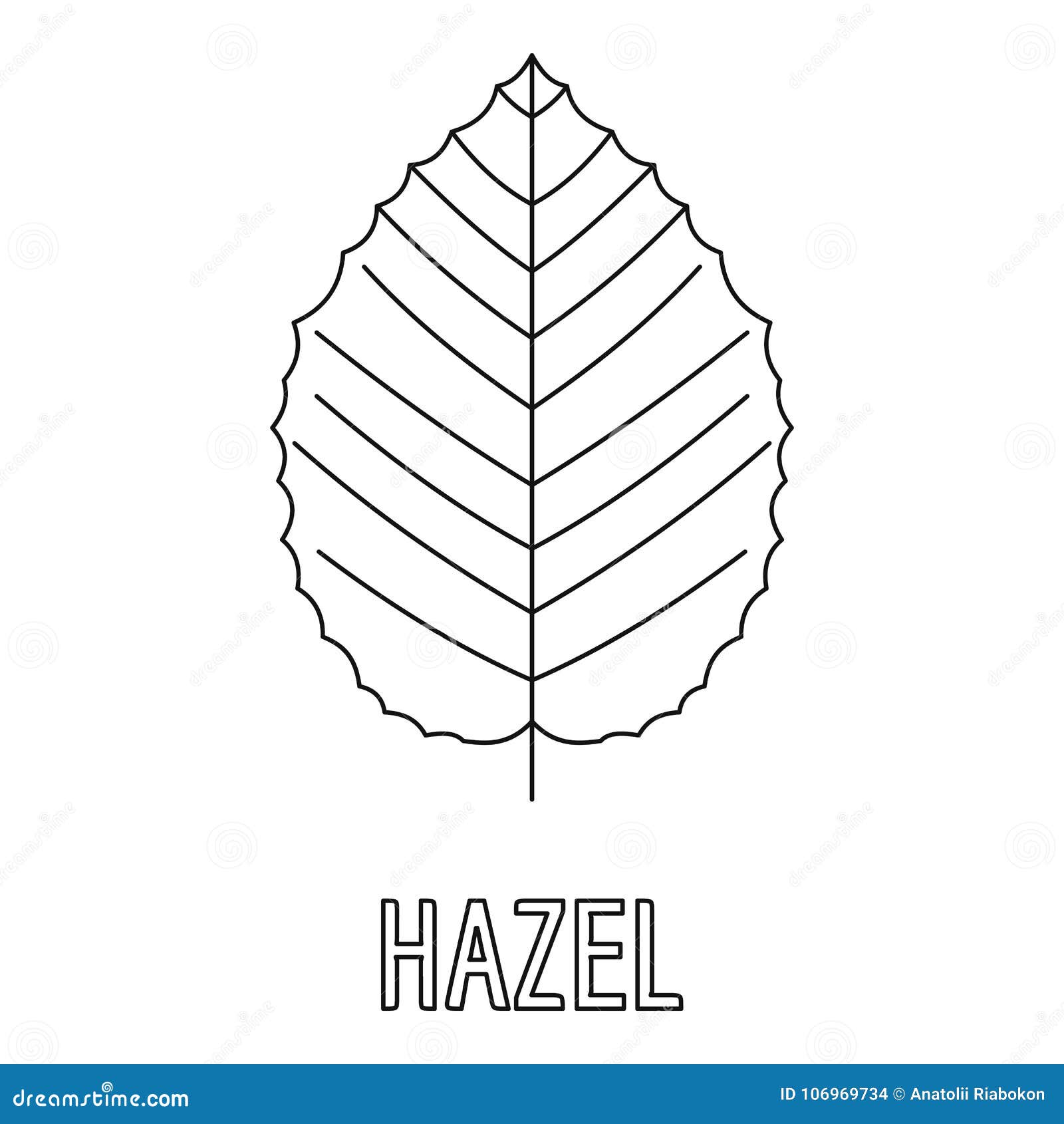Hazel Leaf Icon, Outline Style. Stock Vector - Illustration of icon ...