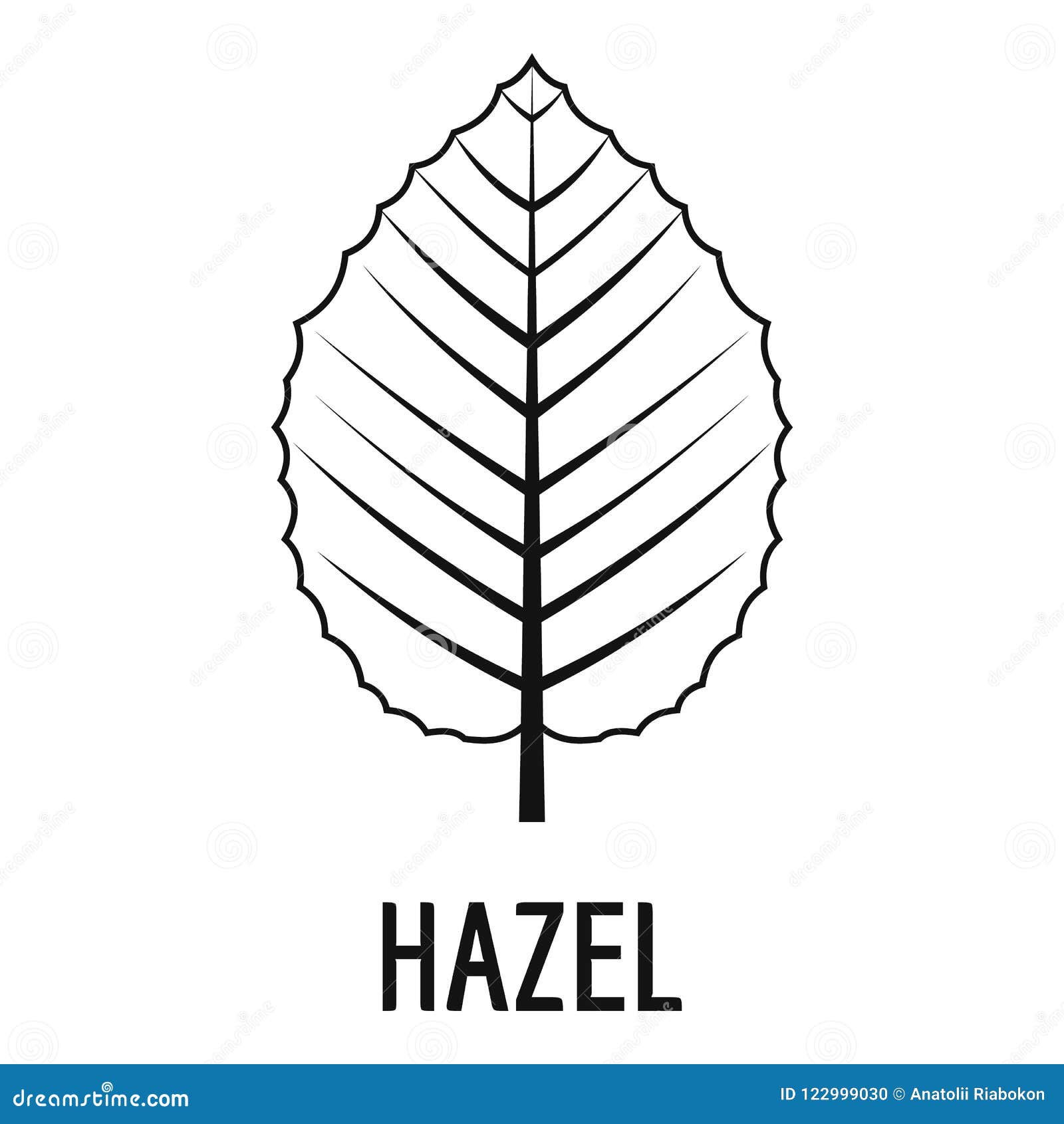 Hazel Leaf Icon, Simple Black Style Stock Illustration - Illustration ...