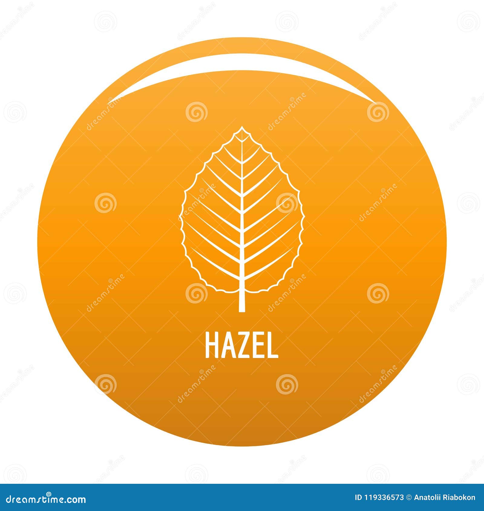 Hazel Leaf Icon Vector Orange Stock Vector - Illustration of gardening ...