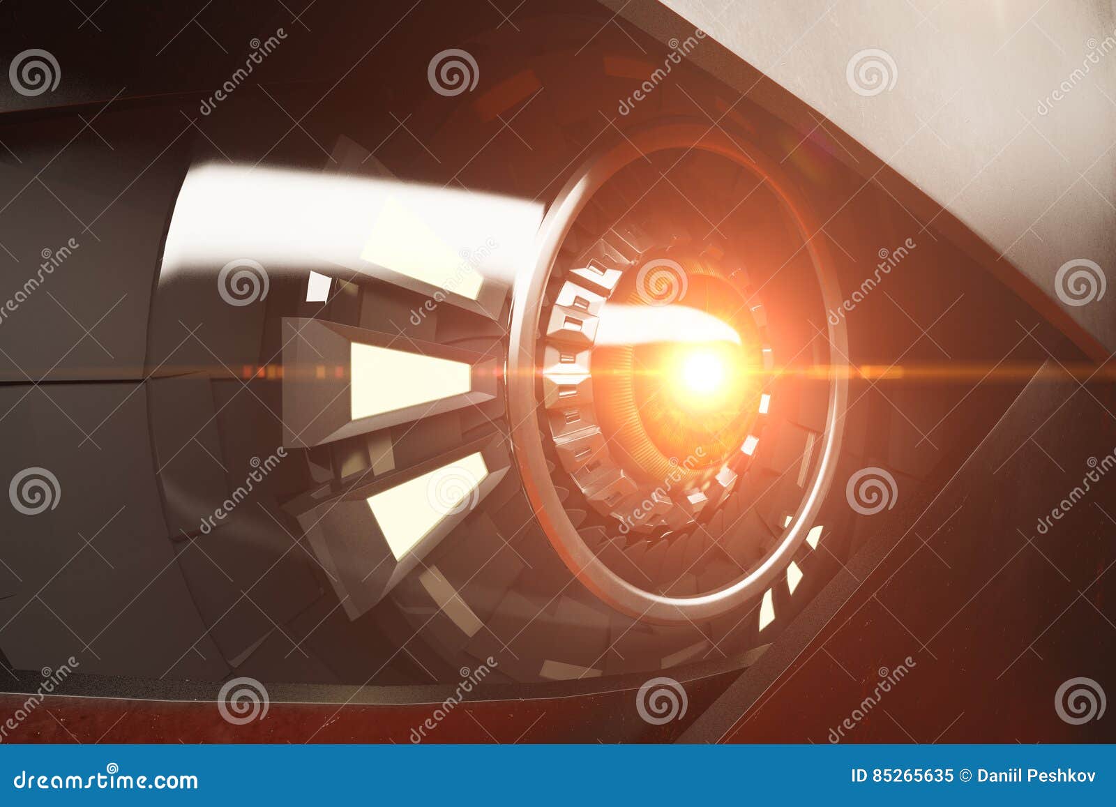 Hazel robotic eye side stock illustration. Illustration of background ...