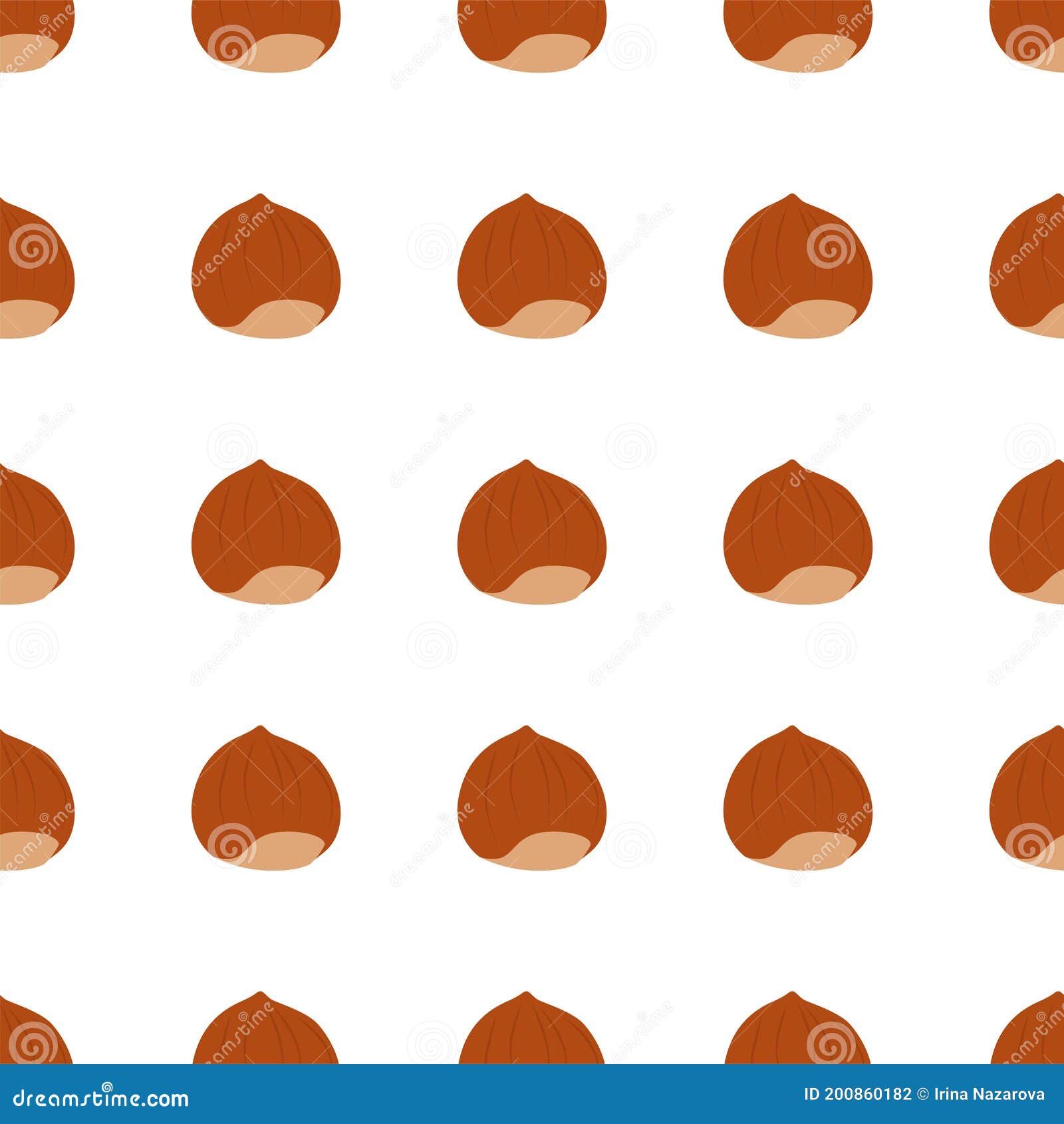 Hazelnut. Vector Seamless Pattern Stock Vector - Illustration of ...