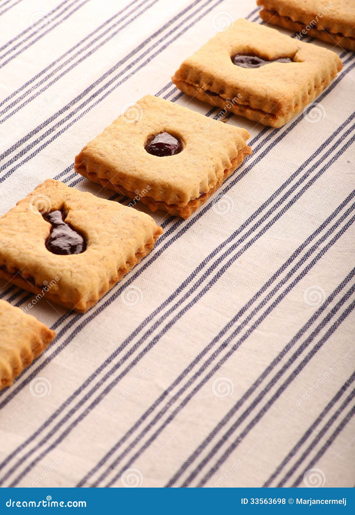 Hazelnut Biscuits with Mixed Berry Jam Stock Photo - Image of cookie ...