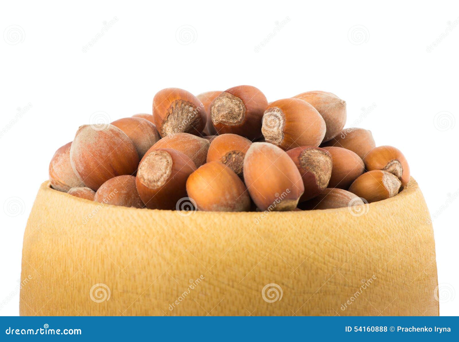 Hazelnut in a Bowl Isolated on White Stock Photo - Image of ieda ...