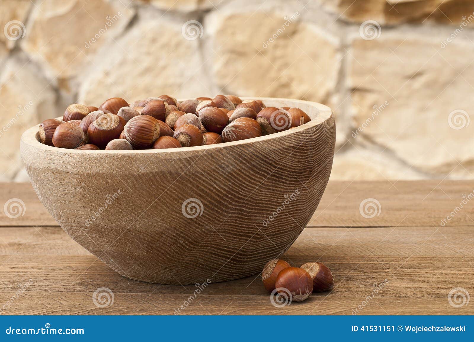 Hazelnut in a bowl stock image. Image of objects, nucleus - 41531151