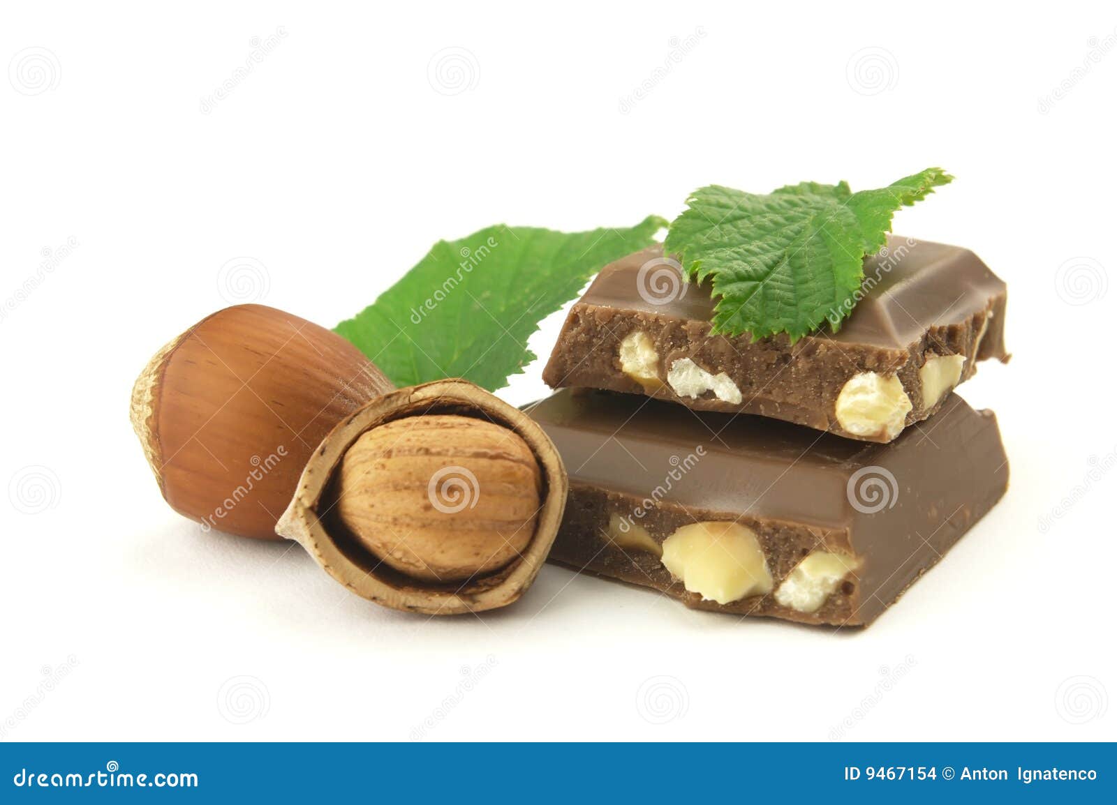 Hazelnut with chocolate stock photo. Image of close, healthy - 9467154