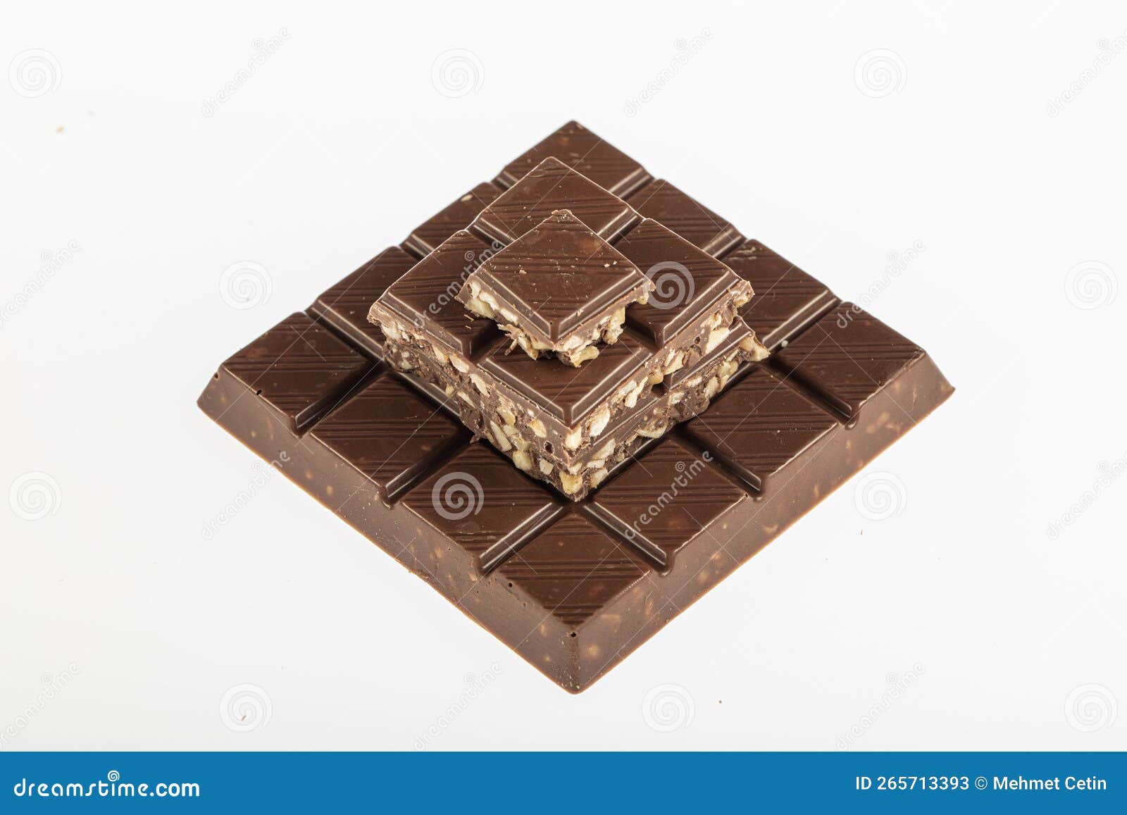 Hazelnut Chocolate. Hazelnut Chocolate Bar Pieces Tower. Bars of Milk ...