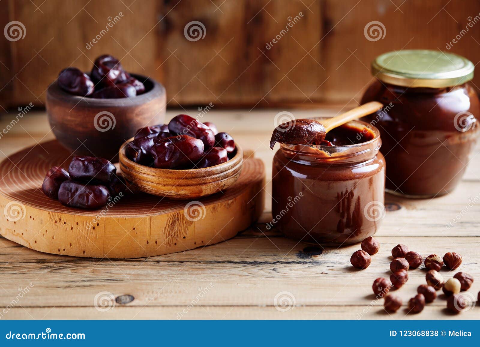 Hazelnut Chocolate Date Spread Sugar-free Stock Photo - Image of cream ...