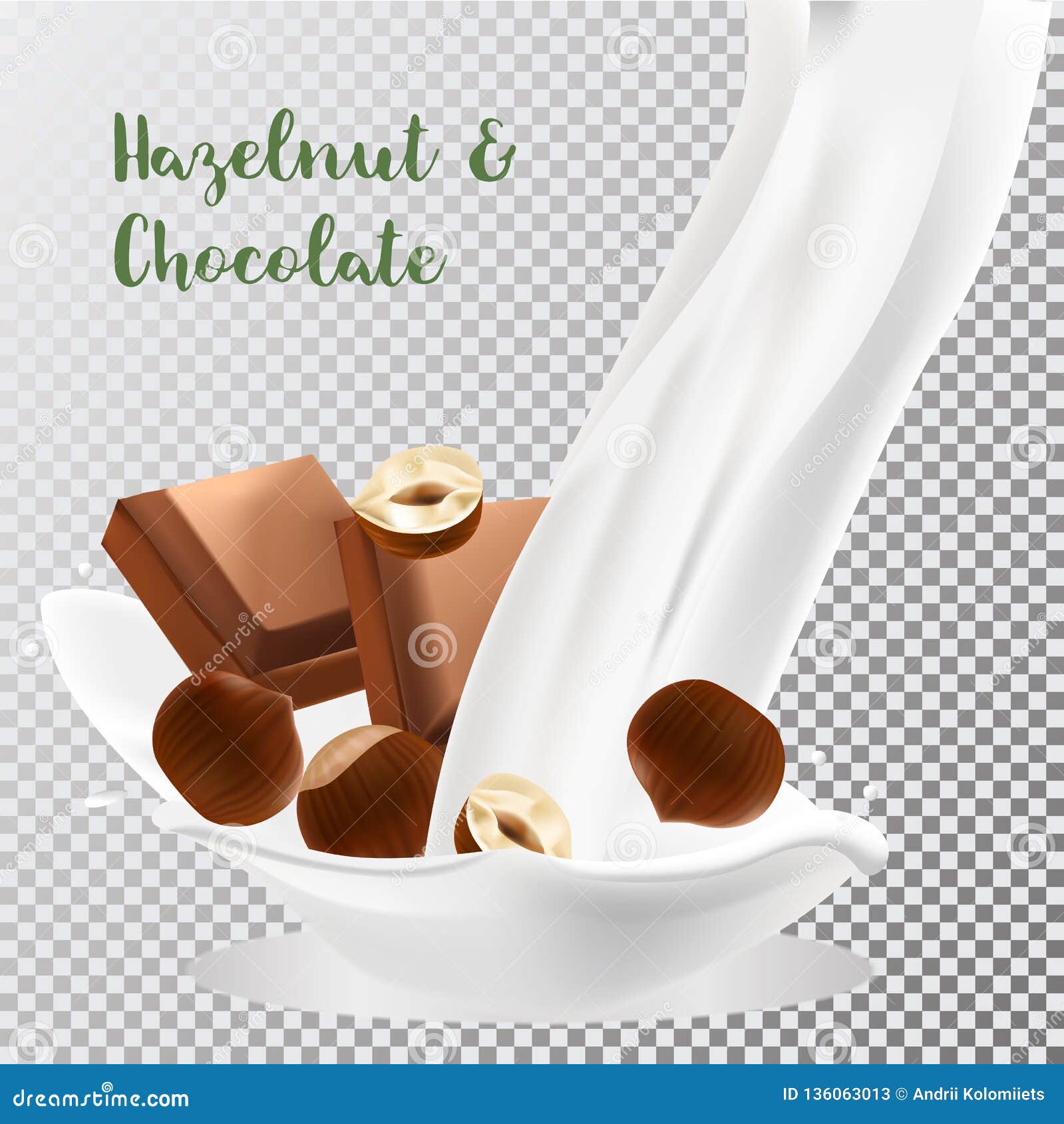 Hazelnut Chocolate Label Abstract Shapes Vector Packaging Design Layout ...