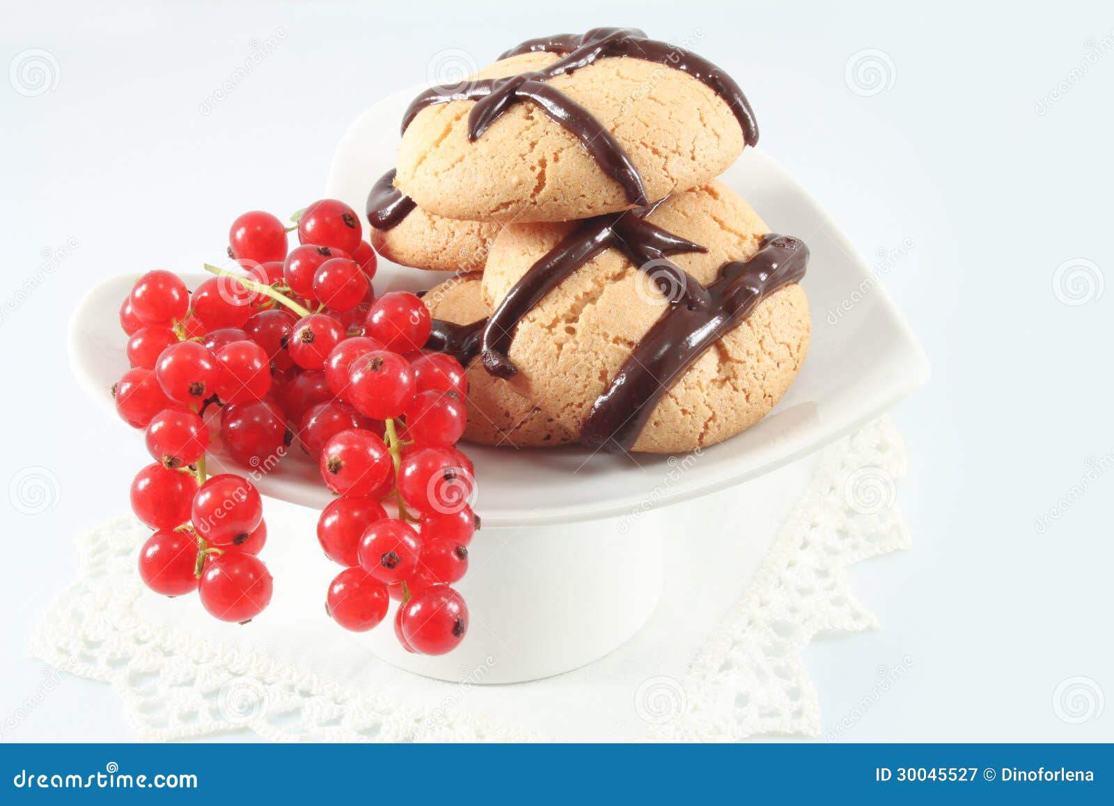Cookies with Chocolate and Red Currant Stock Image - Image of eggs ...