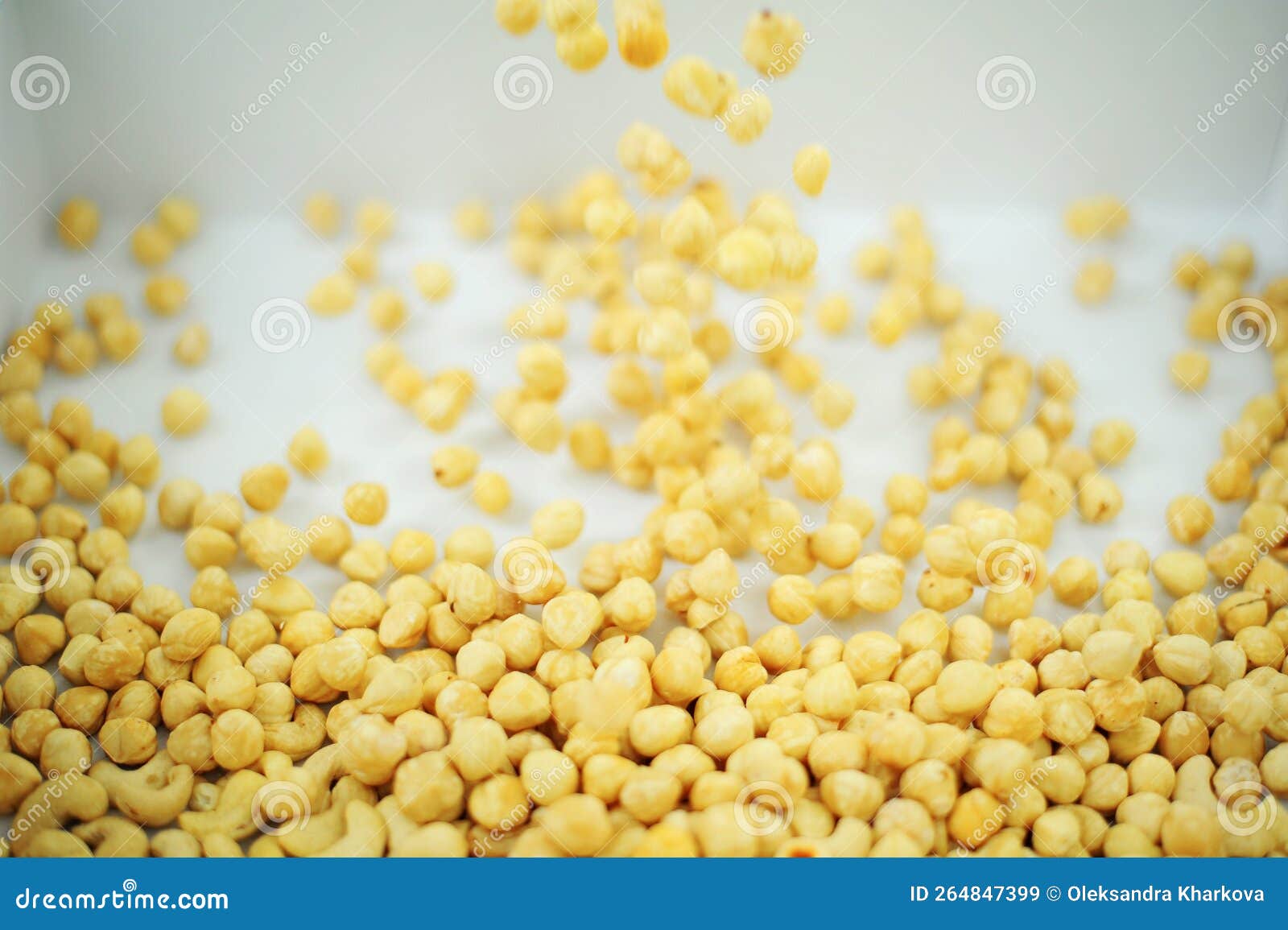 Hazelnut Dripping on the Table in Slow Motion. Nuts Run on the Table ...