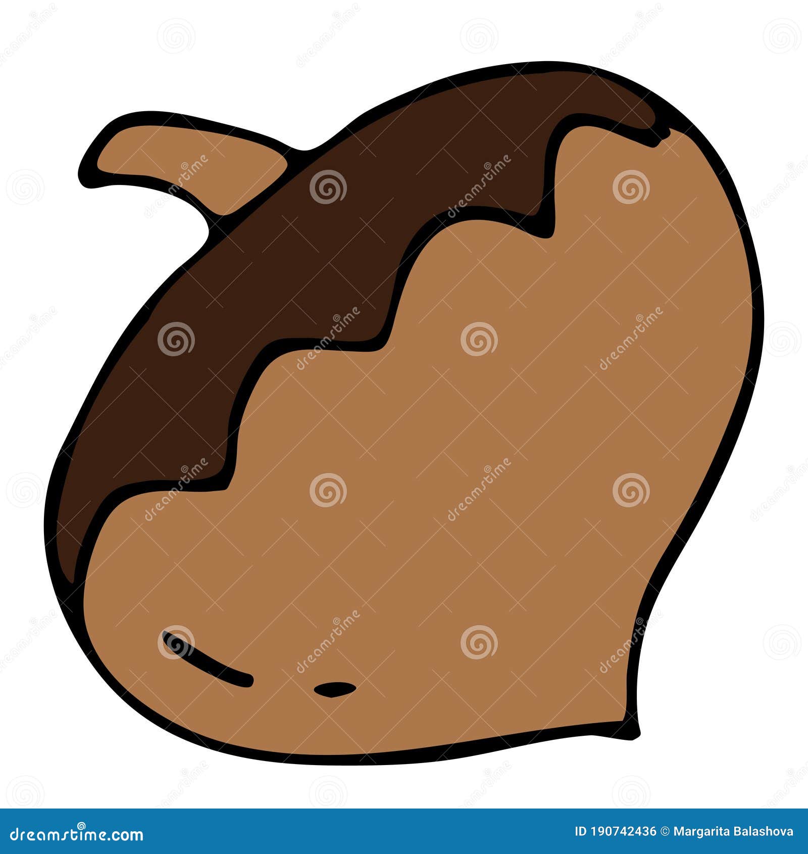 Hazelnut Hazelnuts, Colored Doodles with Black Outline Stock Vector ...