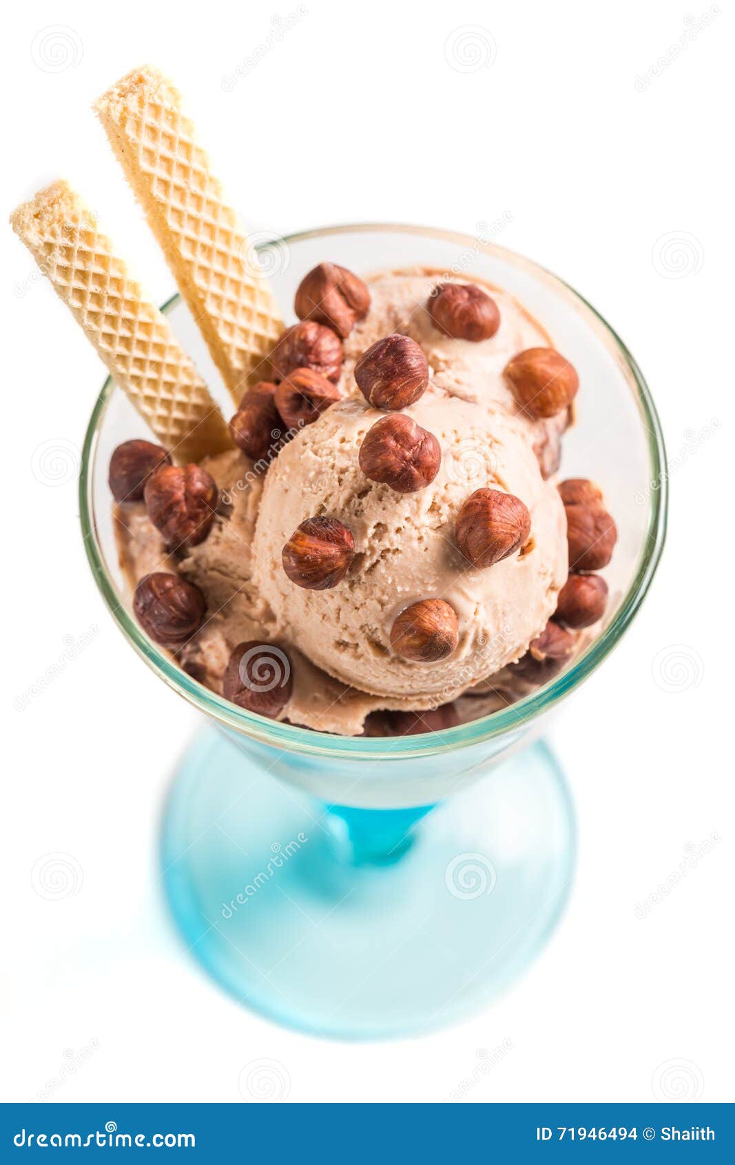 Hazelnut ice cream stock photo. Image of nuts, food, dessert - 71946494