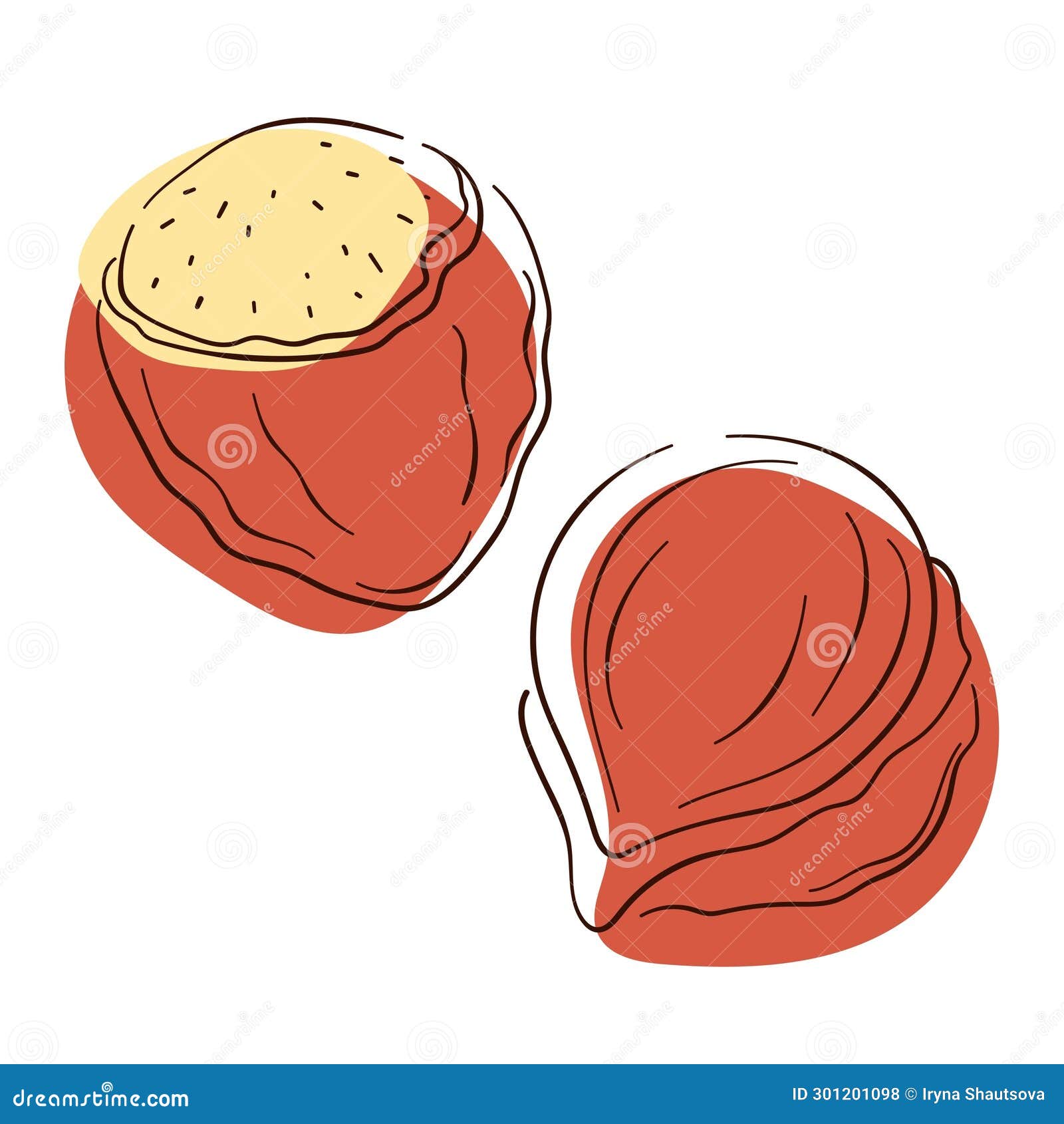 Hazelnut Icon in Line Art Style. Nut Flat Logo for Menu Design, Cafe ...