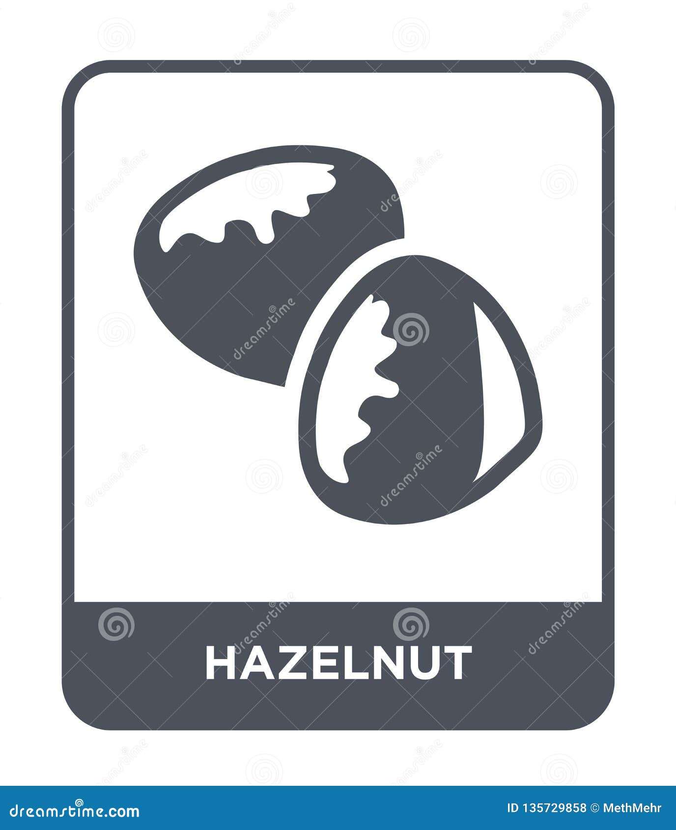 Hazelnut Icon in Trendy Design Style. Hazelnut Icon Isolated on White ...