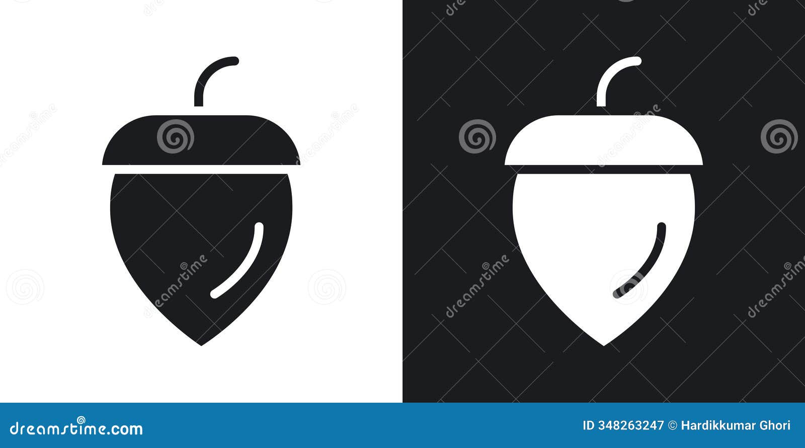 Hazelnut Icon Black And White Vector Outline Sign | CartoonDealer.com ...