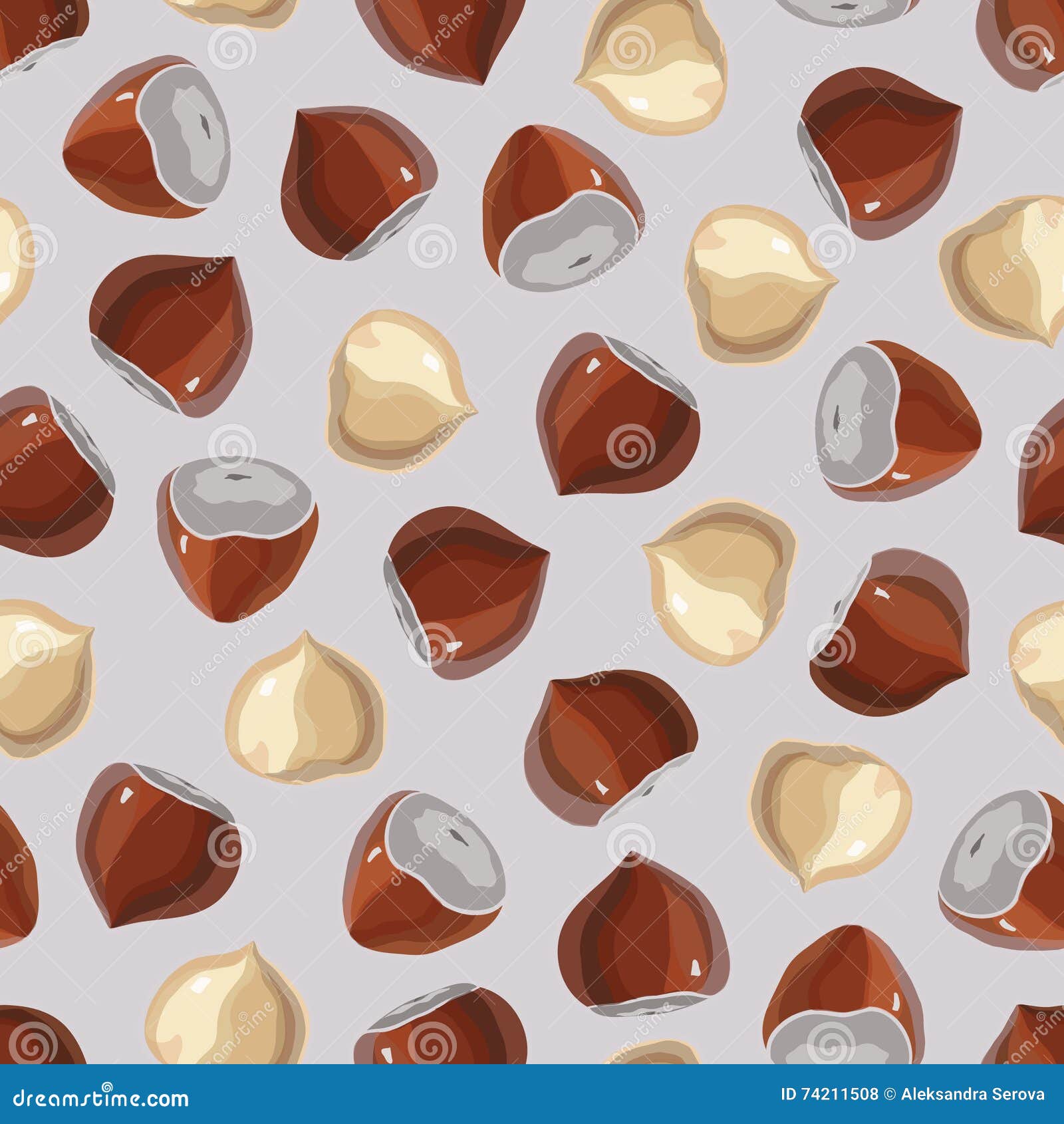 Hazelnut seamless pattern. stock vector. Illustration of healthy - 74211508
