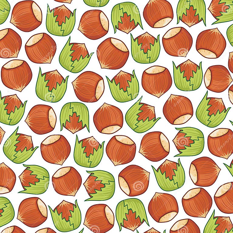 Hazelnut Vector Pattern Background Stock Vector - Illustration of ...