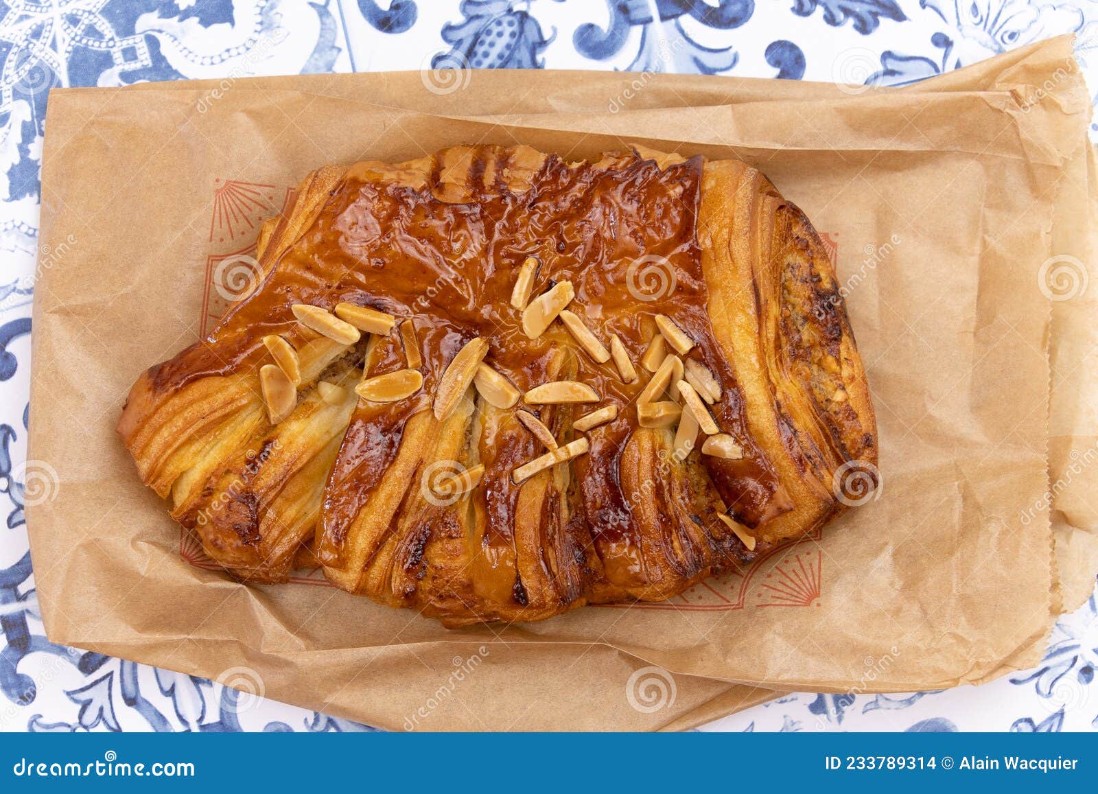 Hazelnut and Walnut Puff Pastry Isolated on a Plate Stock Photo - Image ...
