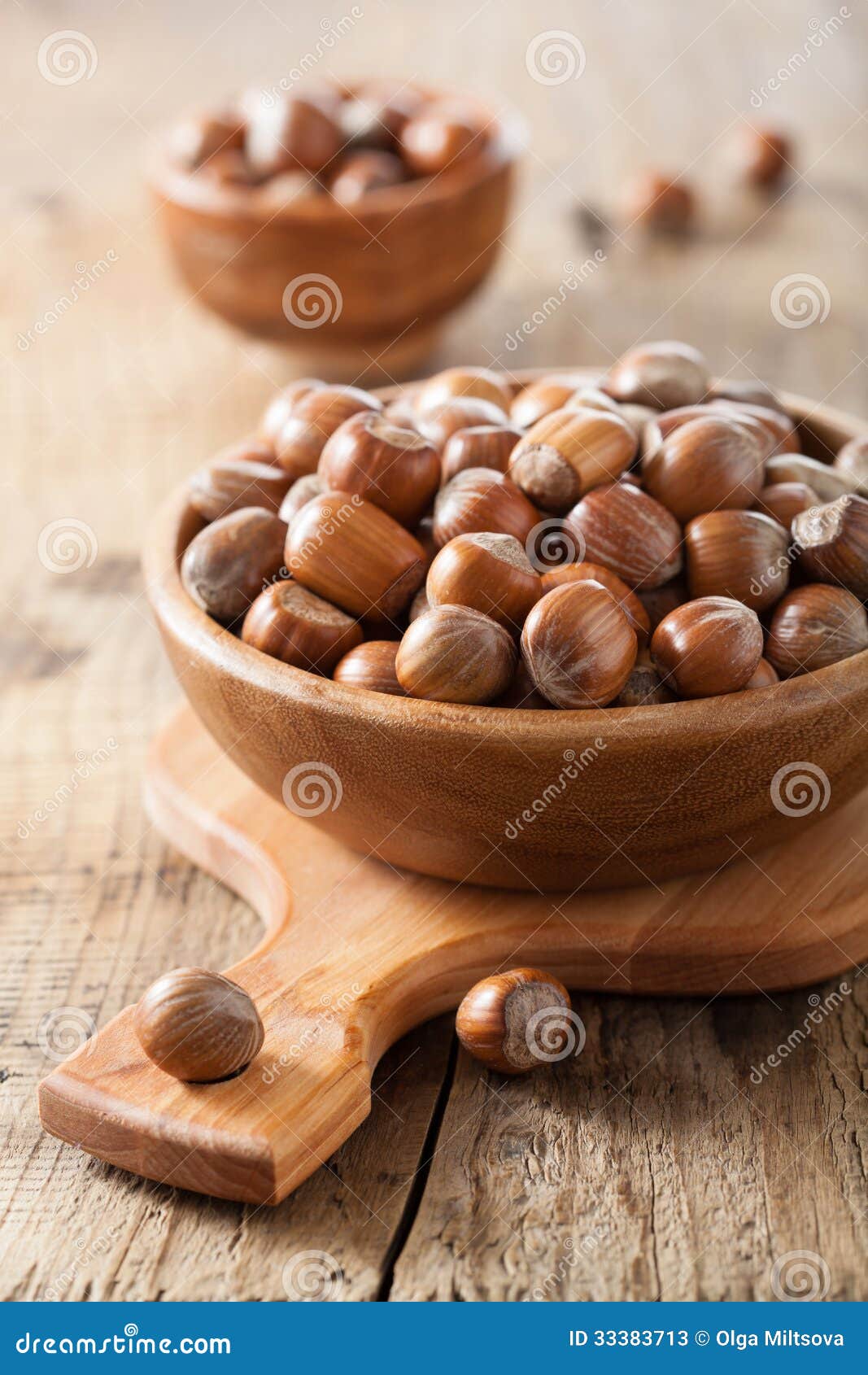 Hazelnuts in bowl stock image. Image of heap, natural - 33383713