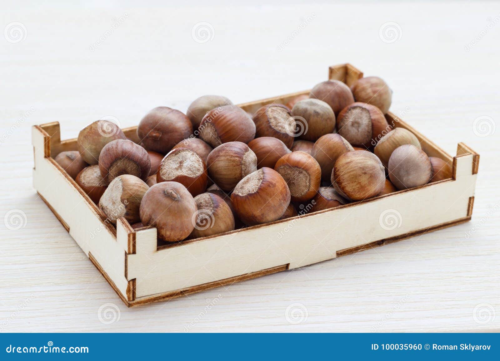 Hazelnuts in a Decorative Box Stock Photo - Image of group, decorative ...