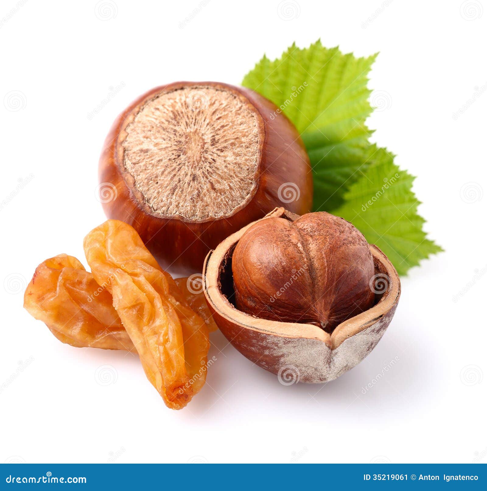 Hazelnuts with raisins stock image. Image of healthy - 35219061