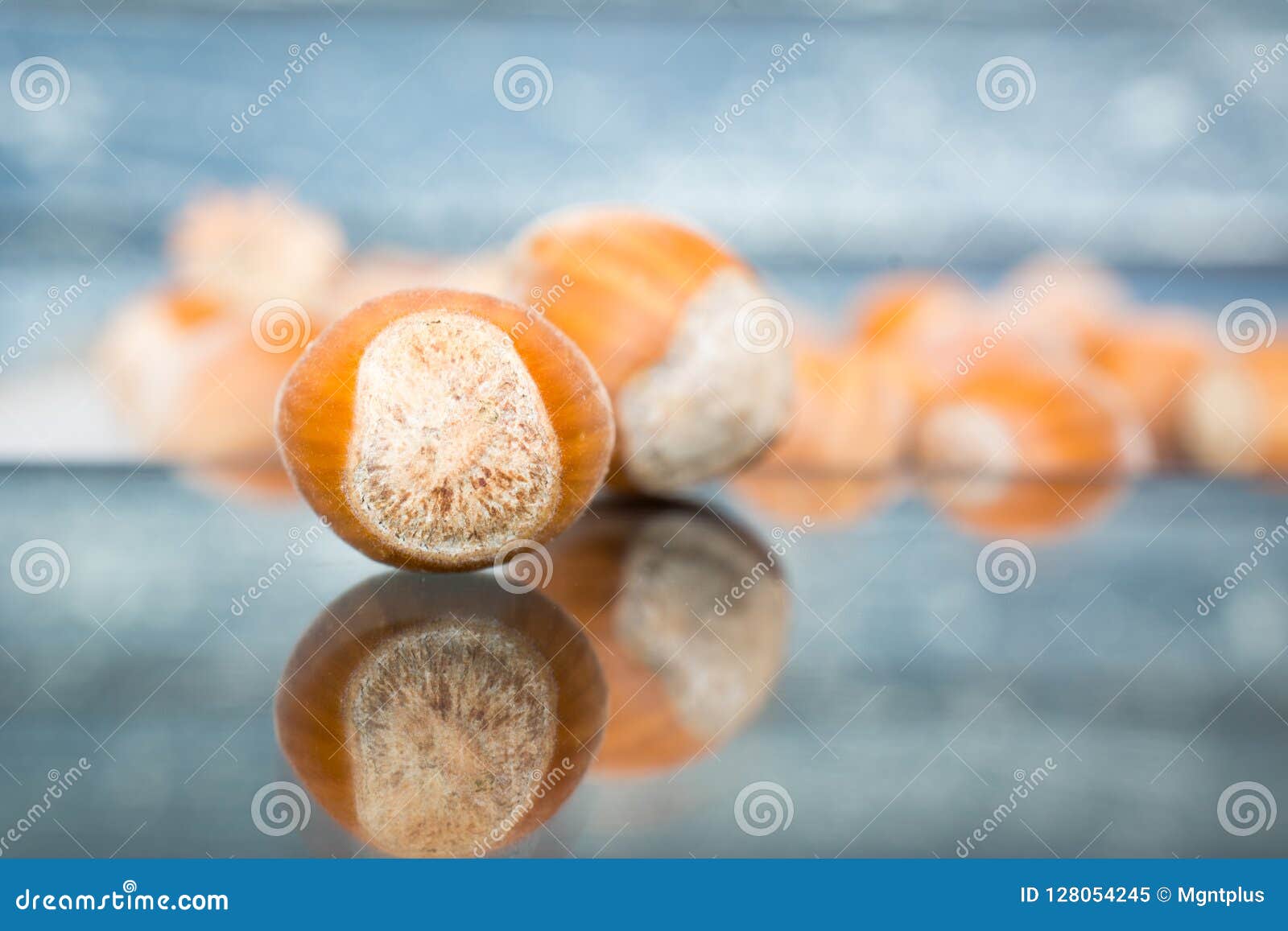 Hazelnuts in Shells on the Glass Table Stock Image - Image of shell ...