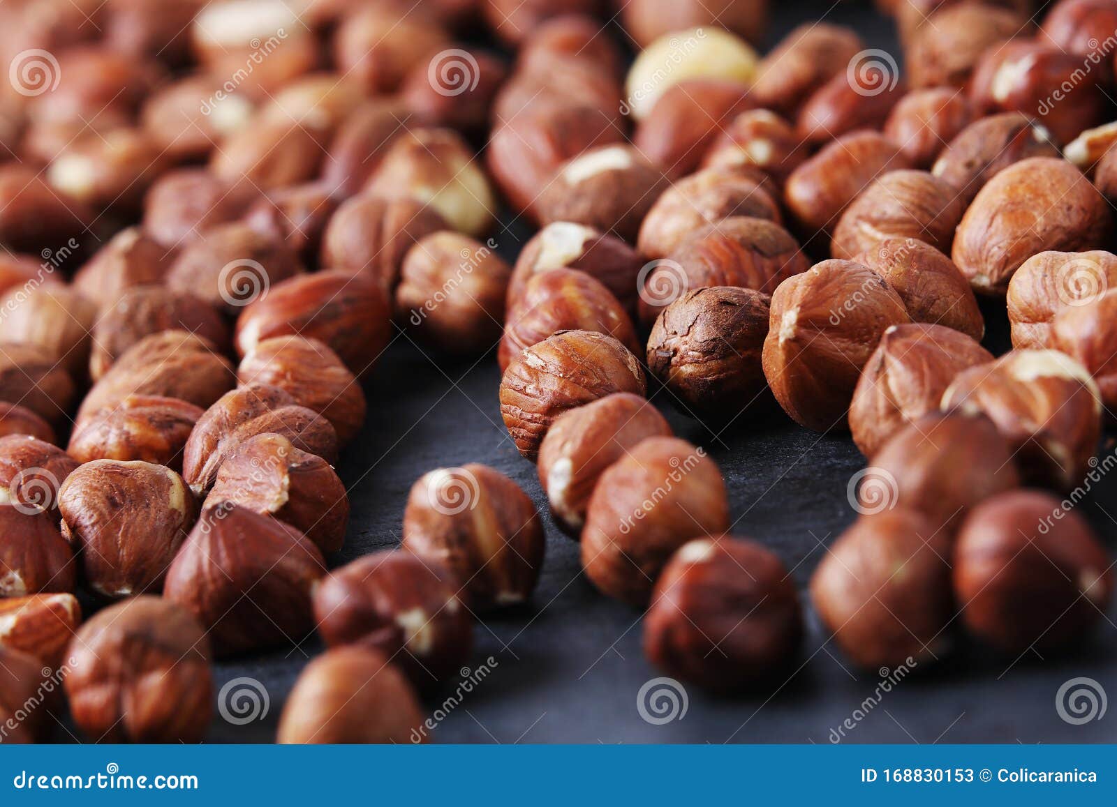 Hazelnuts in a small tray stock image. Image of tray - 168830153