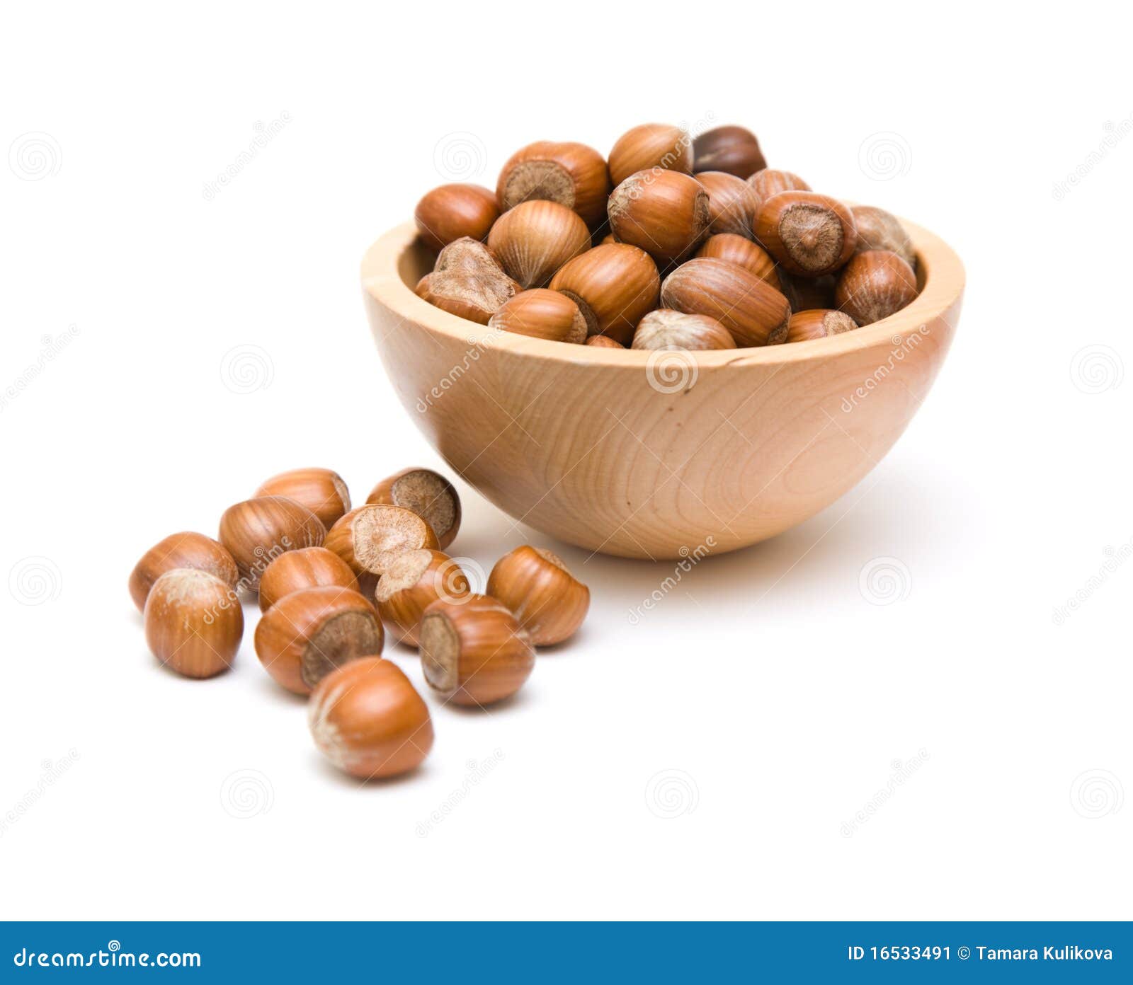 Hazelnuts in Small Wooden Bowl Stock Image - Image of brown, healthful ...