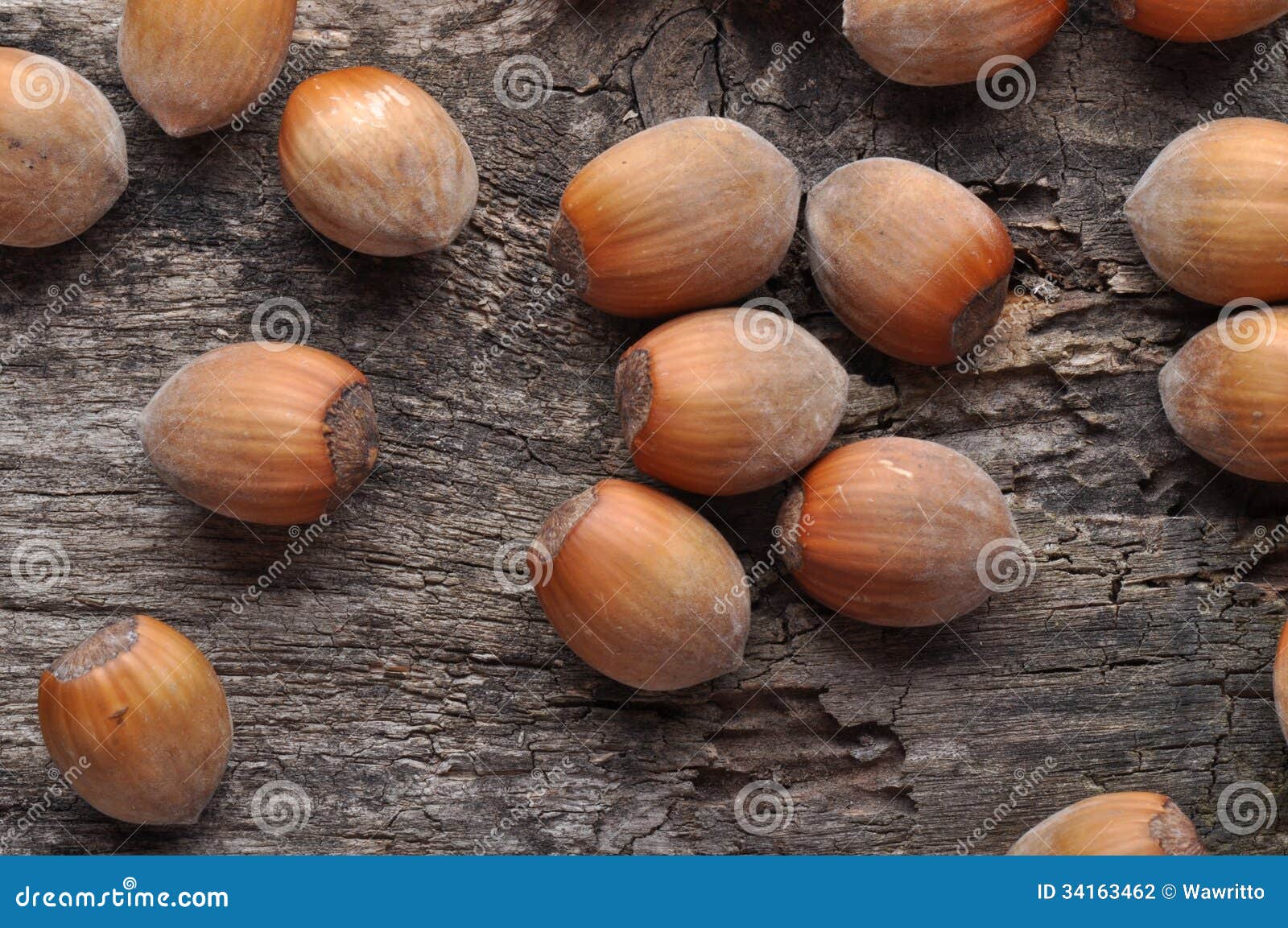 Hazelnuts on a Wooden Table. Stock Photo - Image of rustic, natural ...