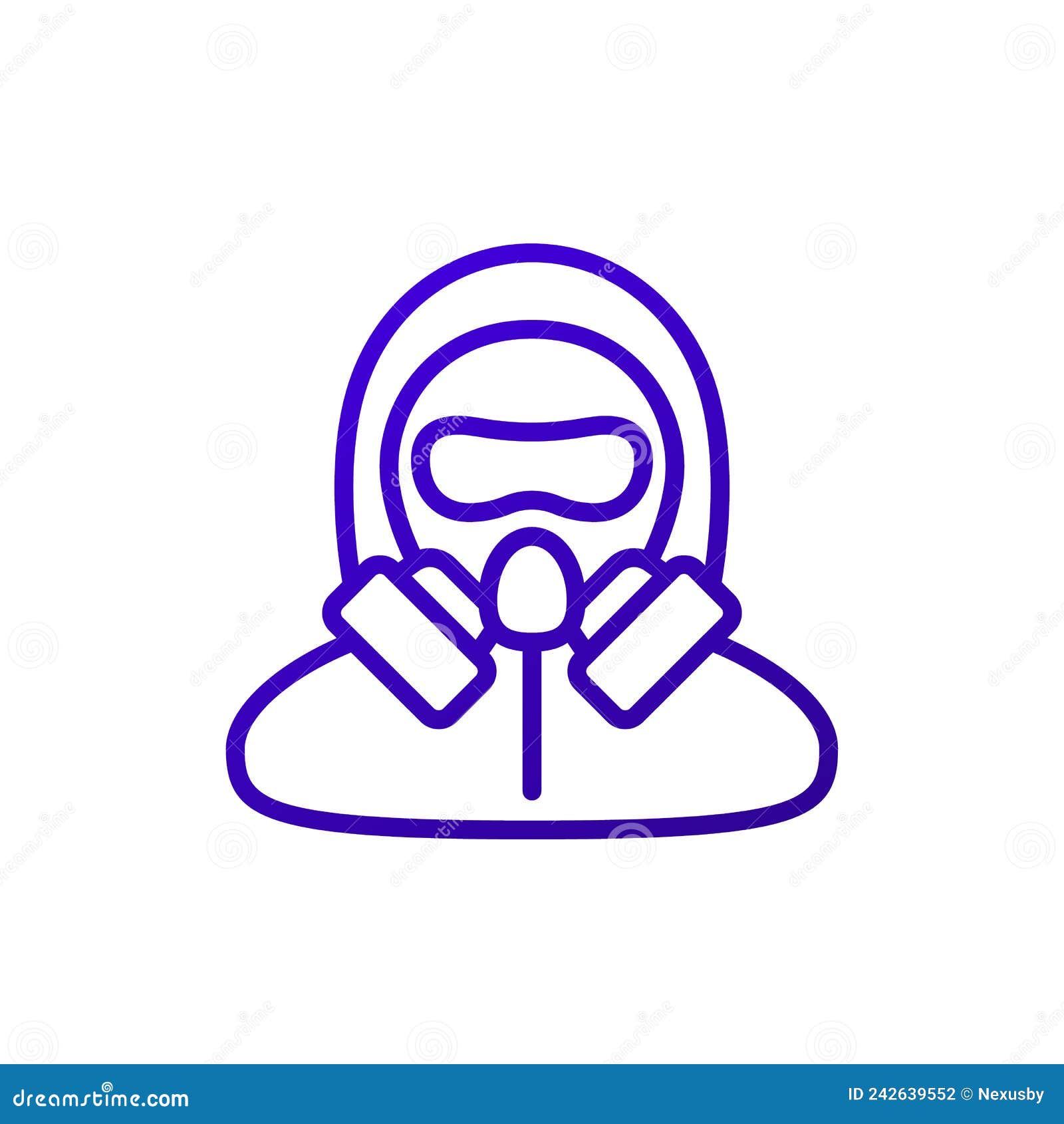 Hazmat suit, ppe line icon stock vector. Illustration of protection ...