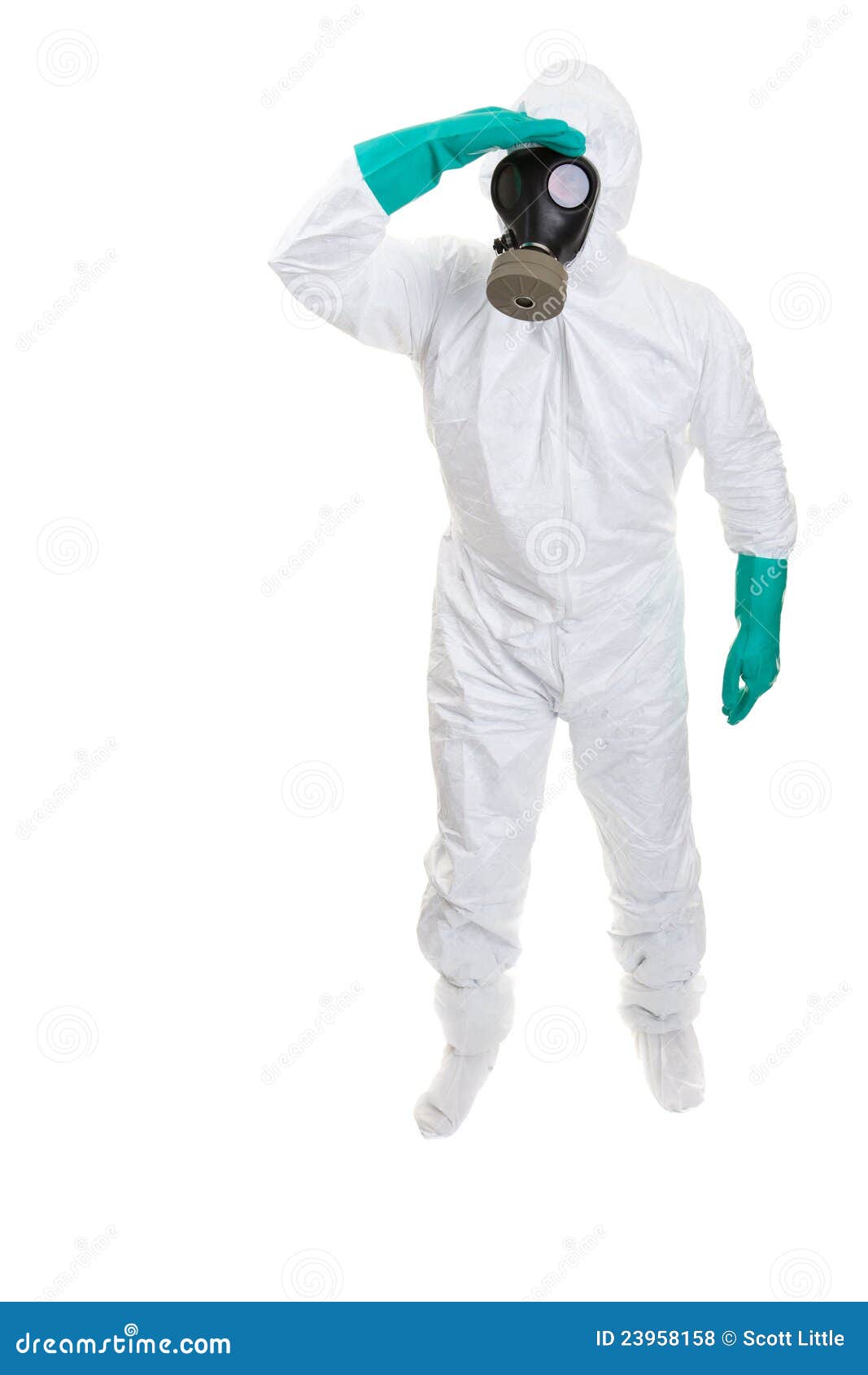 Hazmat Worker In Protective Gear During A Fumigation Process Stock ...