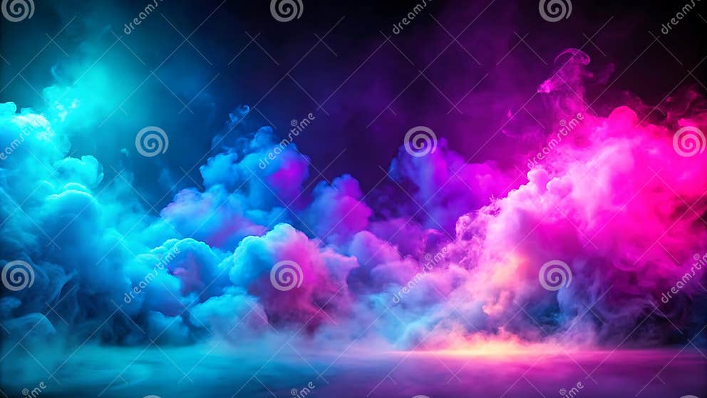 Hazy Background with Neon Vapor Effects Stock Image - Image of glow ...